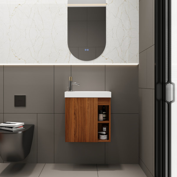 Ebern Designs Aiyza 19'' Single Bathroom Vanity with Resin Top ...