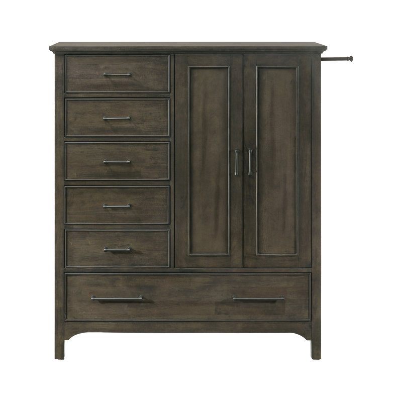 August Grove® Dainna 6-Drawer Gentleman's Chest, Brushed Charcoal | Wayfair