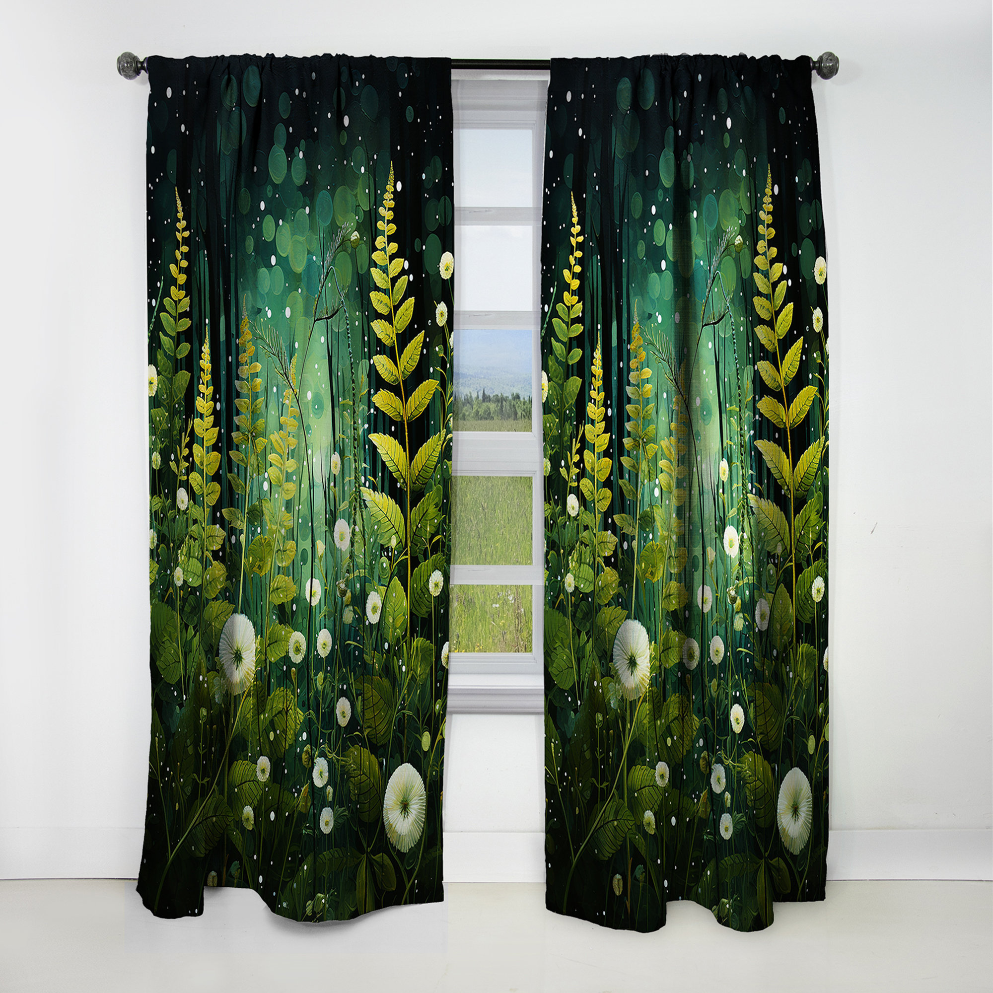 East Urban Home Caselli - Ferns Curtain - Blackout Floral Curtain - 1 ...