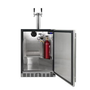 Kegco 24" Wide Outdoor Dual Tap All Stainless Steel Built-In Kegerator ...