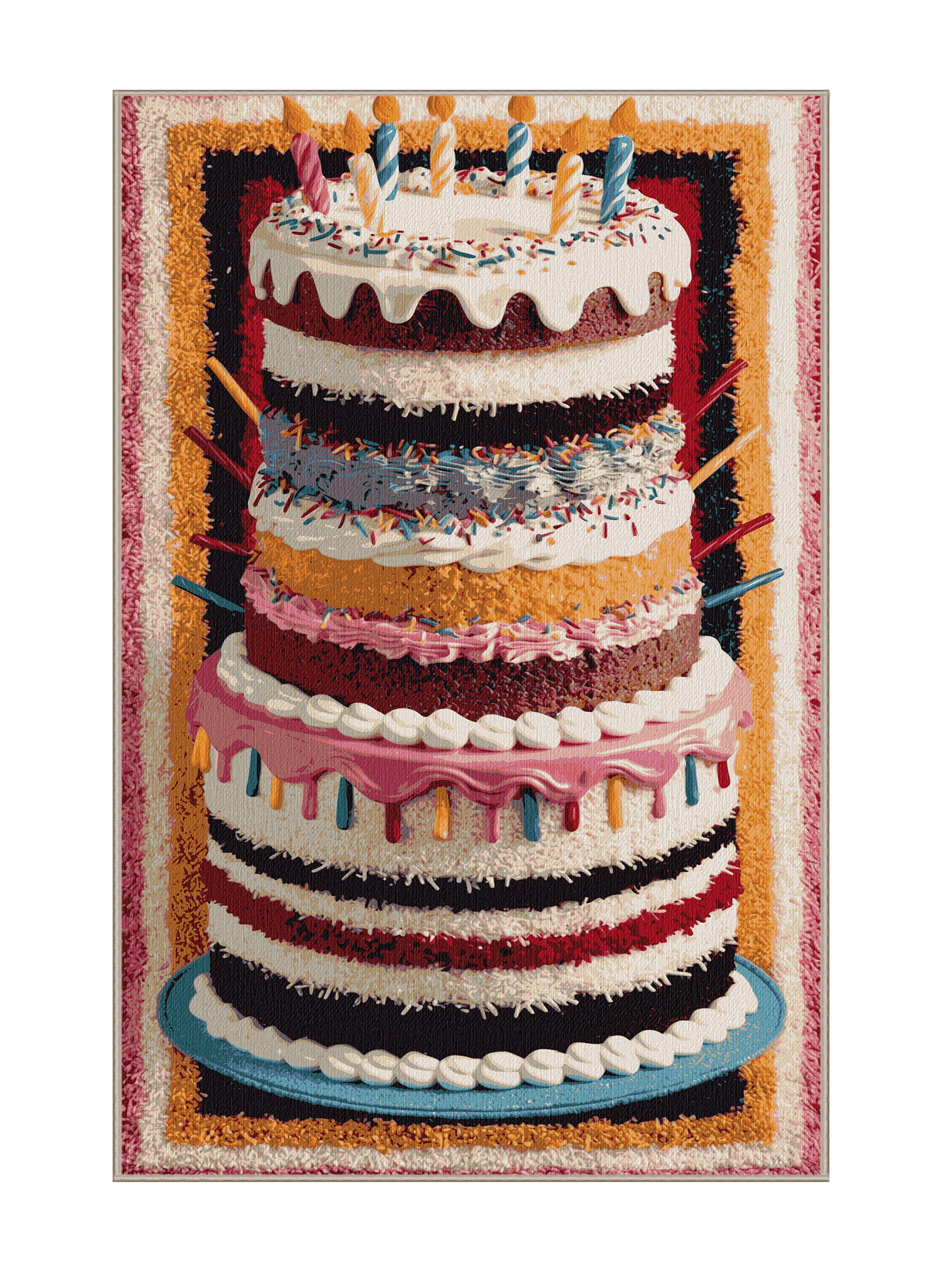 Dakota Fields Washable Birthday cake Desserts Area Rug | Wayfair