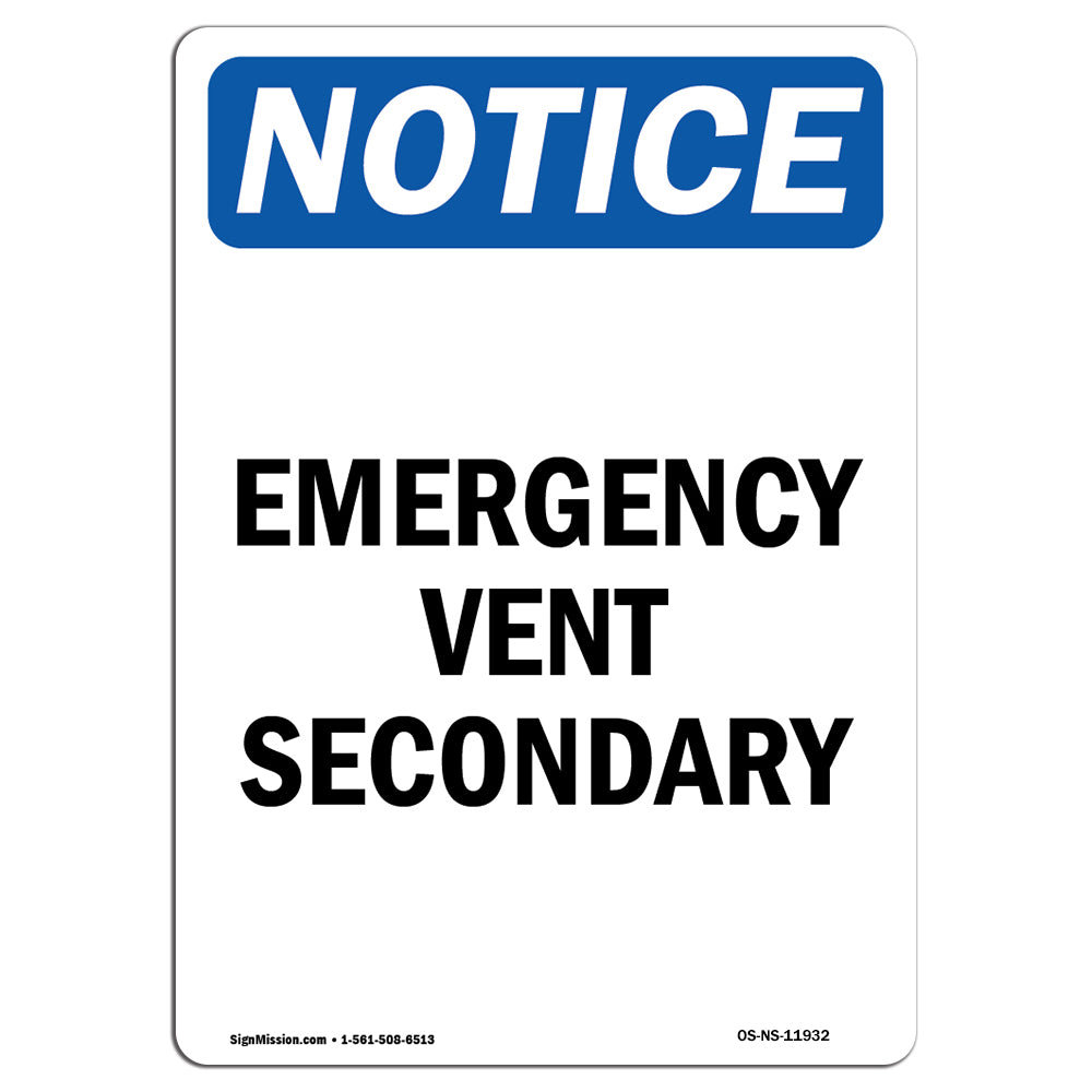 SignMission Emergency Vent Secondary Sign | Wayfair