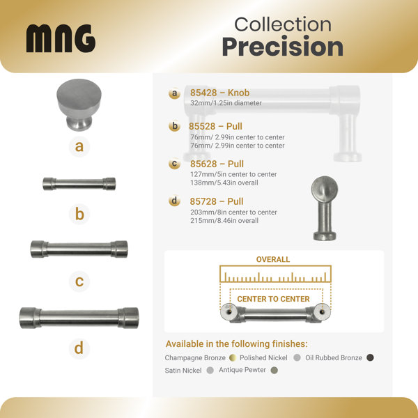 MNG Hardware Precision 5" Center to Center Bar Pull & Reviews | Wayfair
