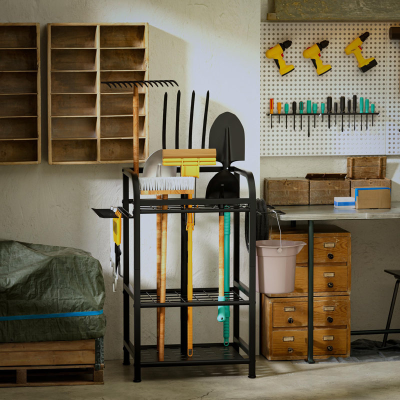 17 Stories Heavy Duty Yard Tool Organizer for Garage Organization Shed ...