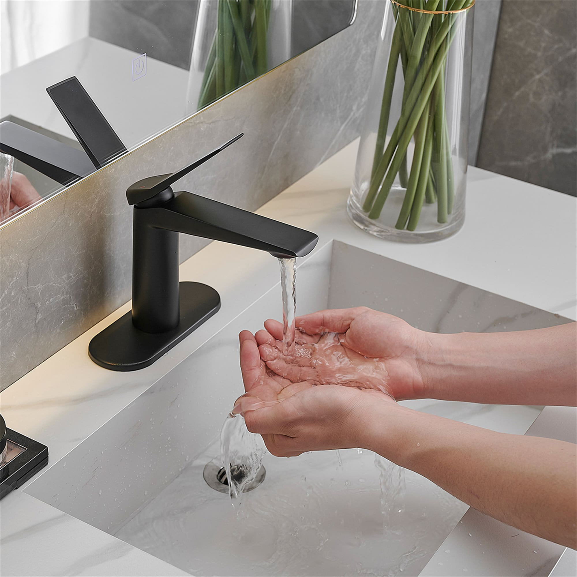 KIKO HOME Single Hole Bathroom Faucet With Drain Assembly Single Handle ...