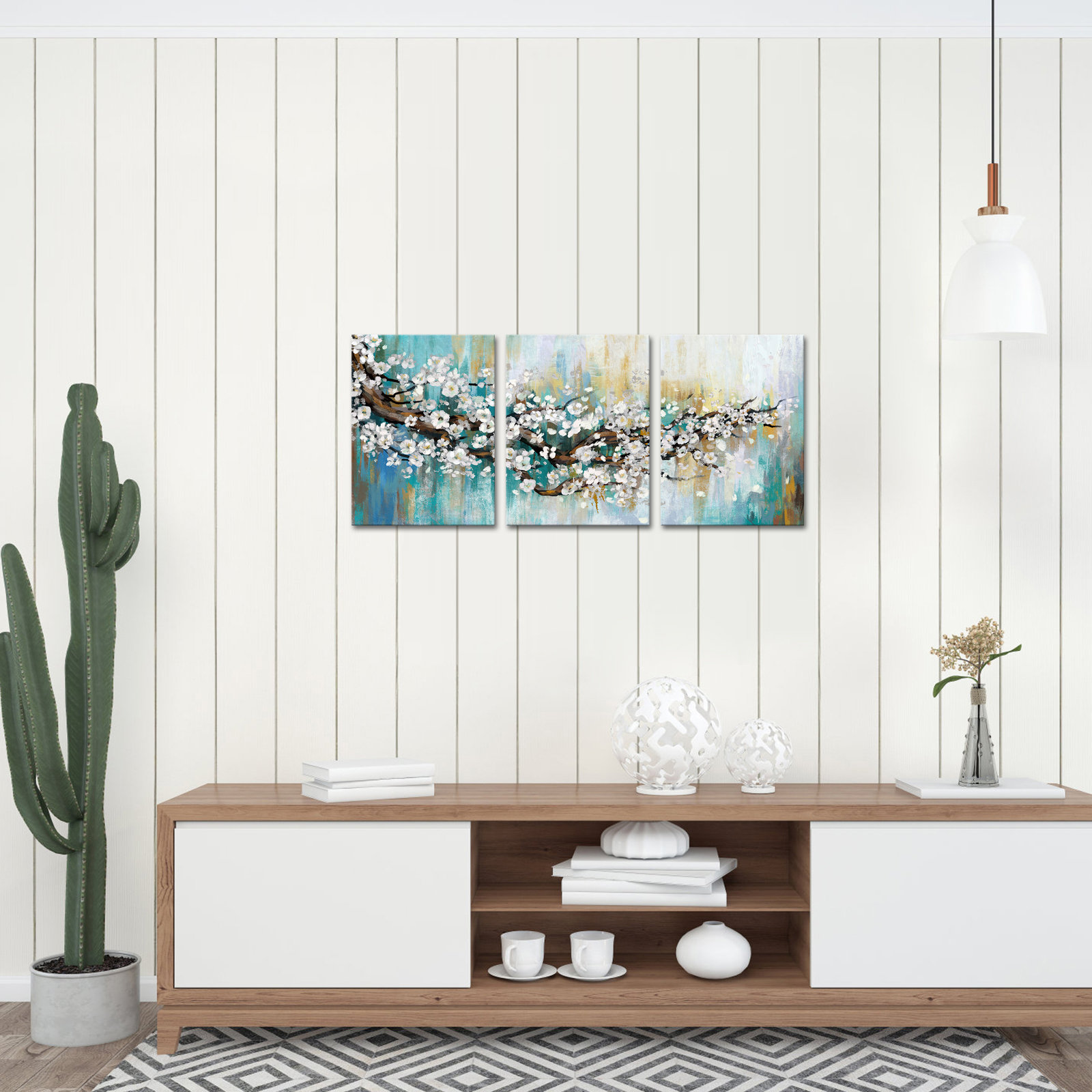 Winston Porter Cherry Blossom Flower Canvas wall art Living Room Wall ...