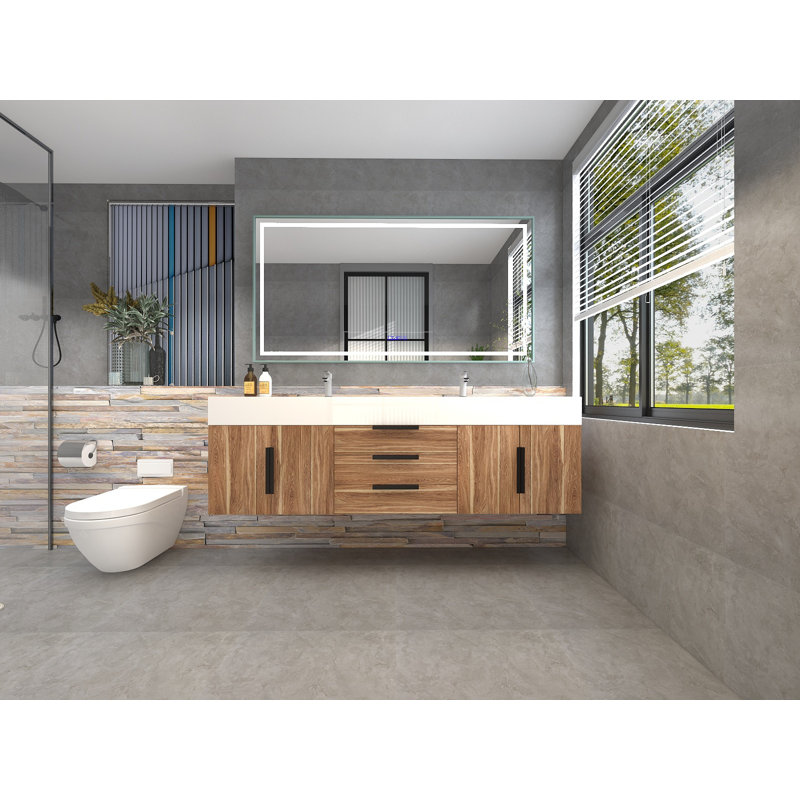 Latitude Run® Jessica 72'' Wall-Mounted Single Bathroom Vanity | Wayfair