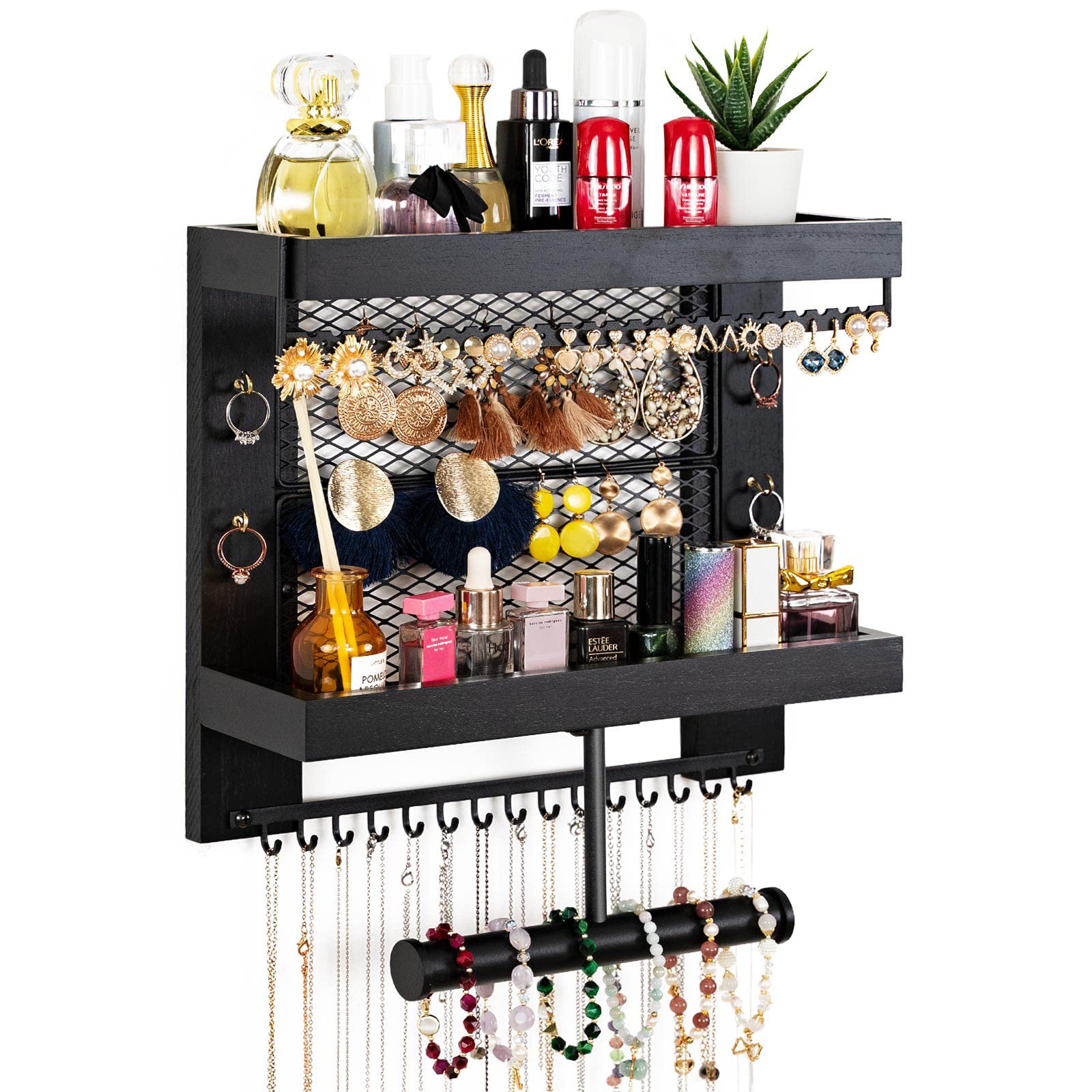 Rebrilliant Hanging Jewelry Organizer Wall Mounted With Wall Jewelry ...