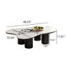 Orren Ellis 48"Modern Cloud Black Coofee Table, Glossy White Sintered ...