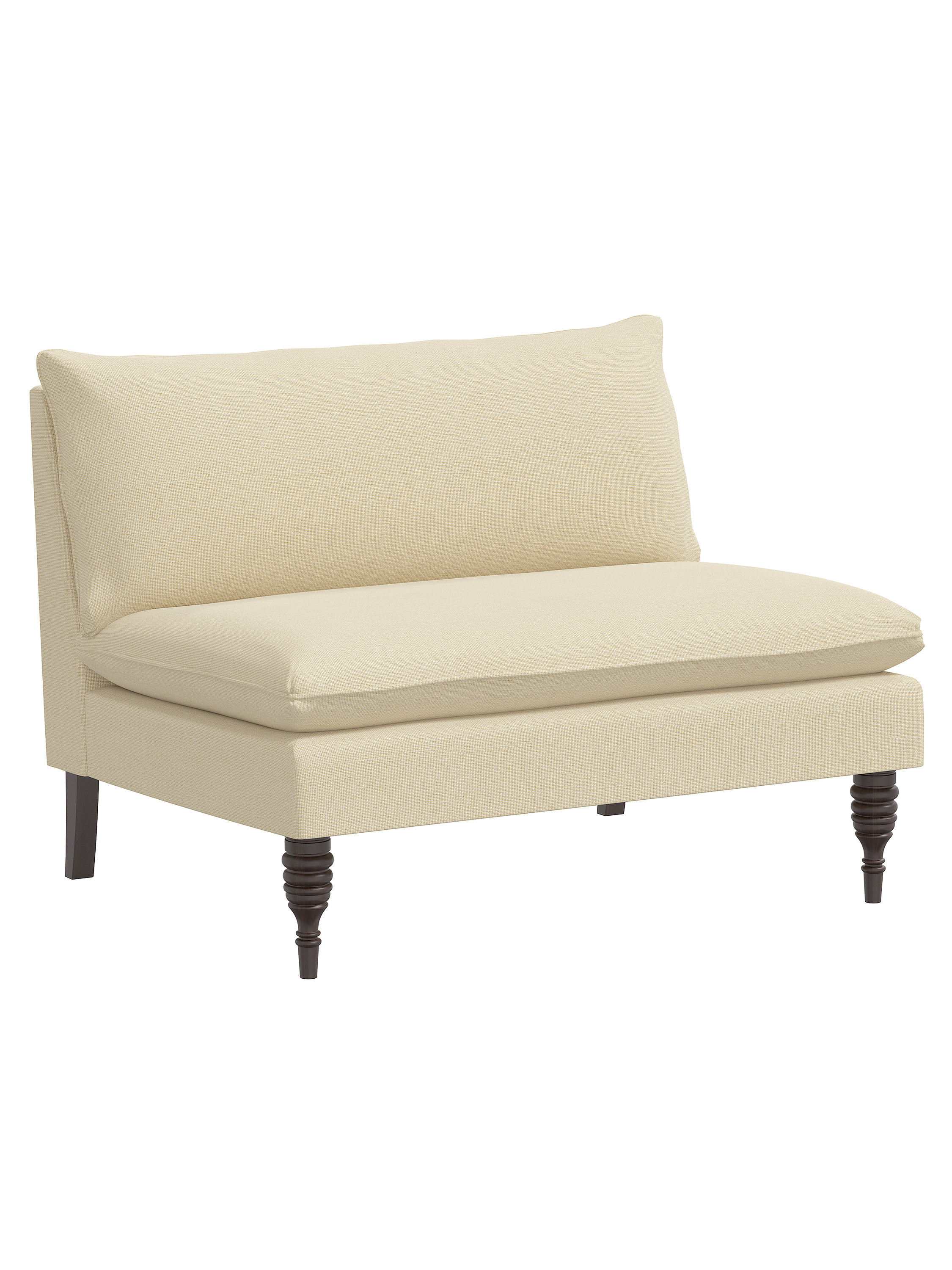 Red from Scalamandre Crafted by Cloth Company Concord Settee in Solids Red from Scalamandre Fabric Slubby Mushroom Linen