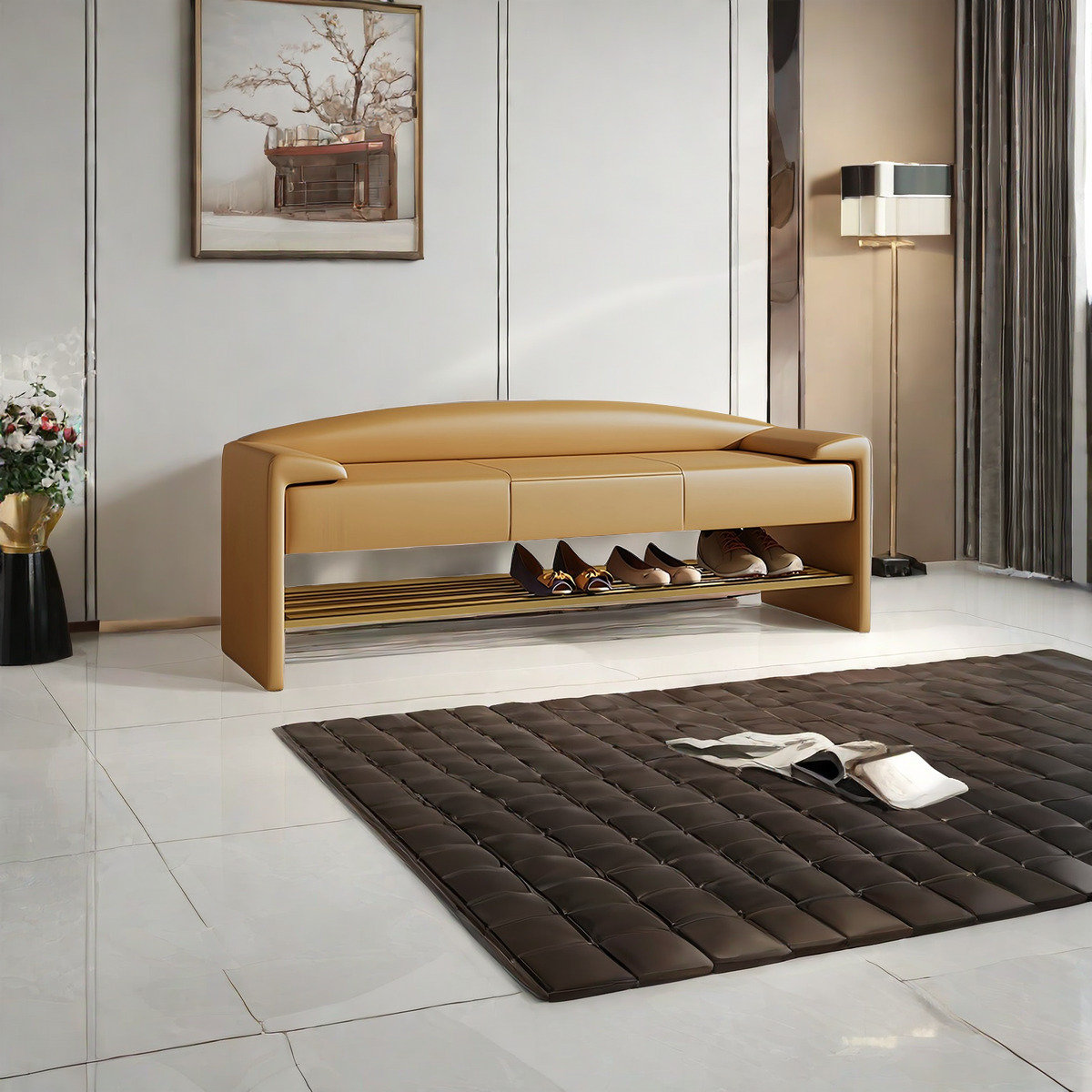 Creative bed end stool Elegant Light Luxury End-of-Bed Bench for ...