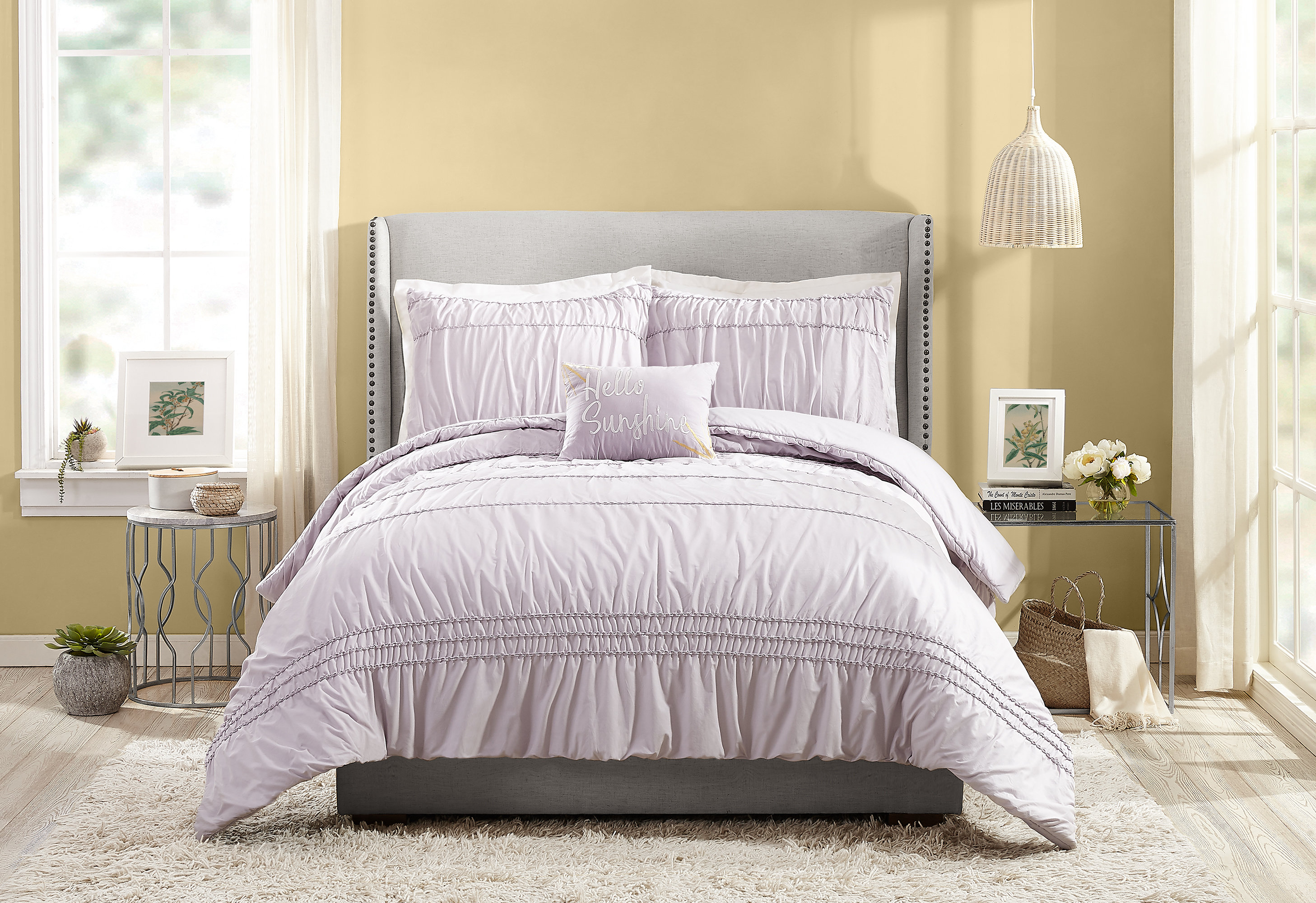 Jessica Simpson Home Ruched Stripe Comforter Set | Wayfair
