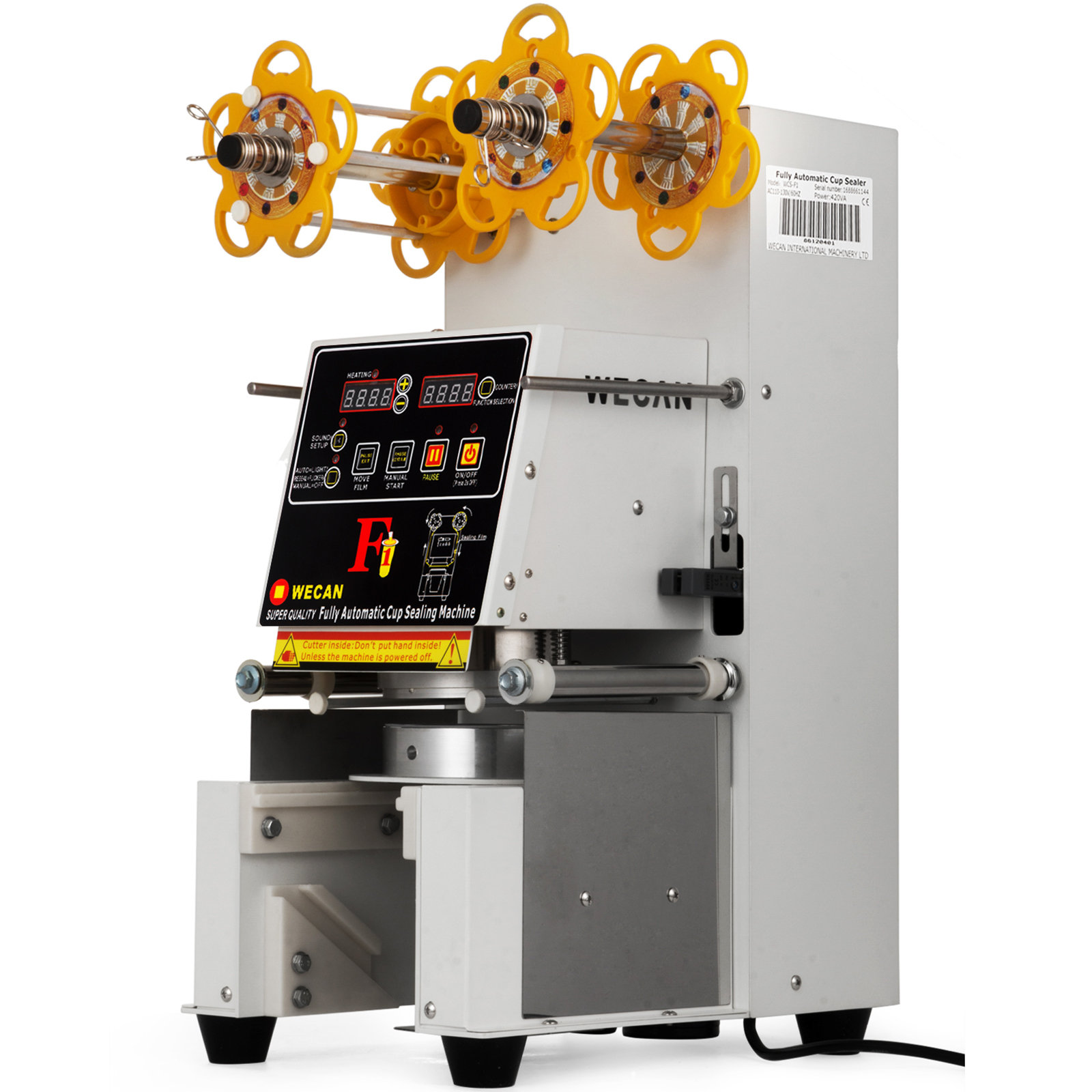 VEVOR White Fully Automatic Cup Sealer Machine 95MM/90MM Electric Cup ...