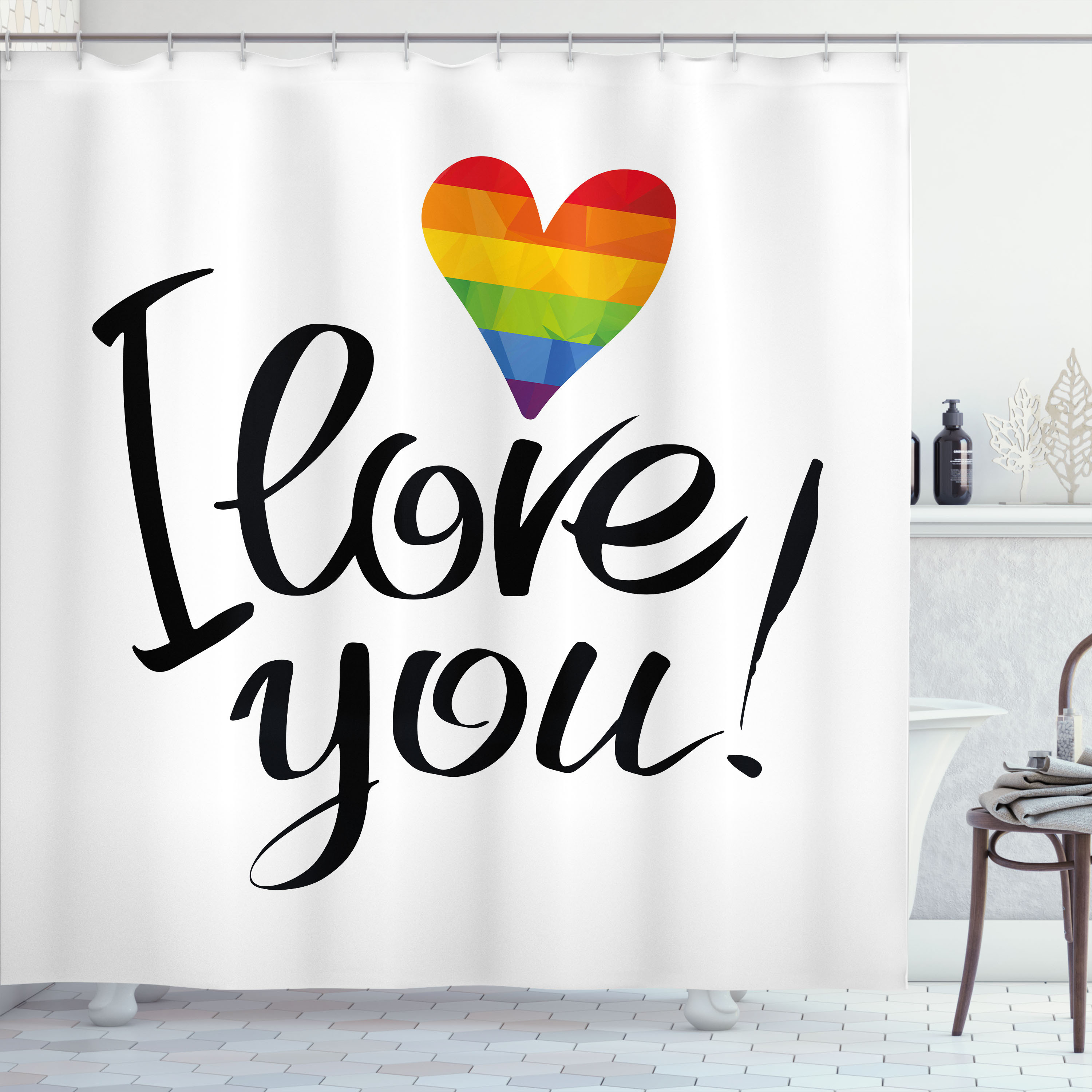 East Urban Home Pride Shower Curtain Heart Gay Couples Love 33681 | Wayfair