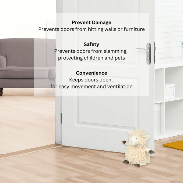 Evideco Decorative Sheep Door Stopper, 2.3 lb Weighted, Ecru | Wayfair