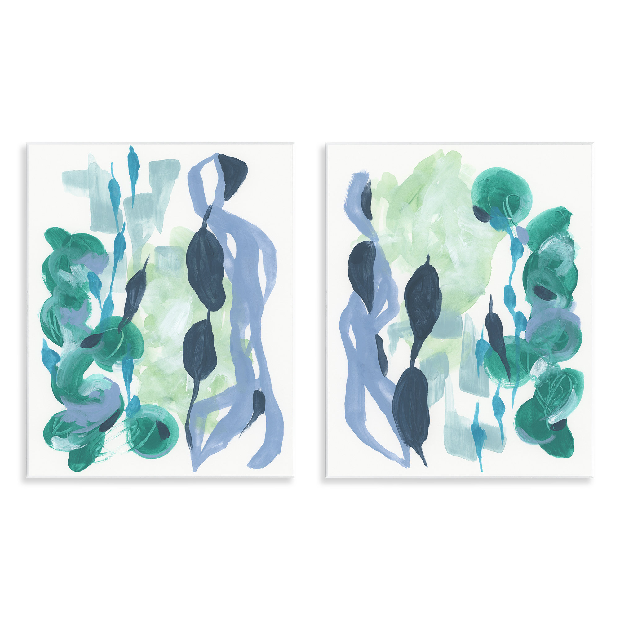 Dakota Fields Fluid Wavy Shapes Wall Plaque Art Set by June Erica Vess ...