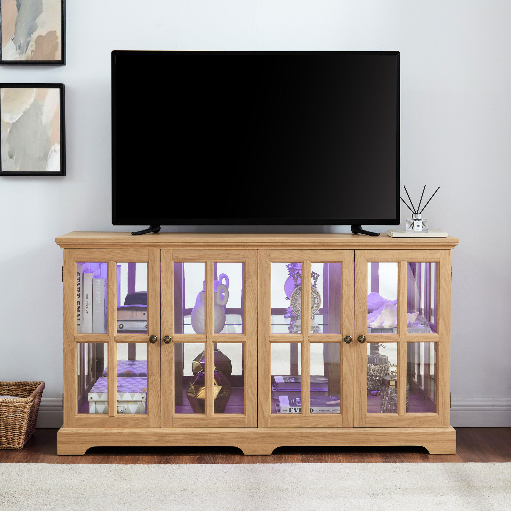 Ivy Bronx Splendid Display With Glass Doors And Adjustable Shelving ...