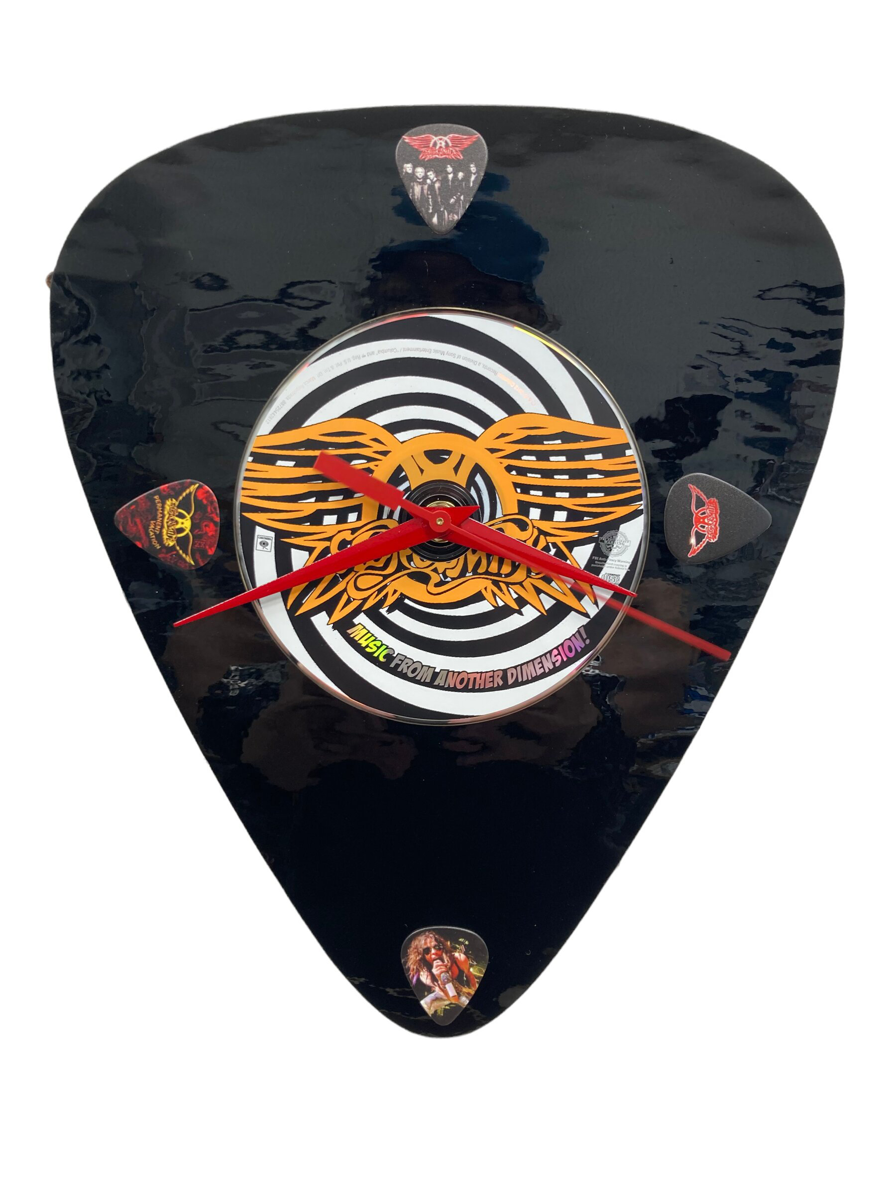 Rocking The Clock Aerosmith Art Glass Guitar Pick wall Clock - Wayfair ...