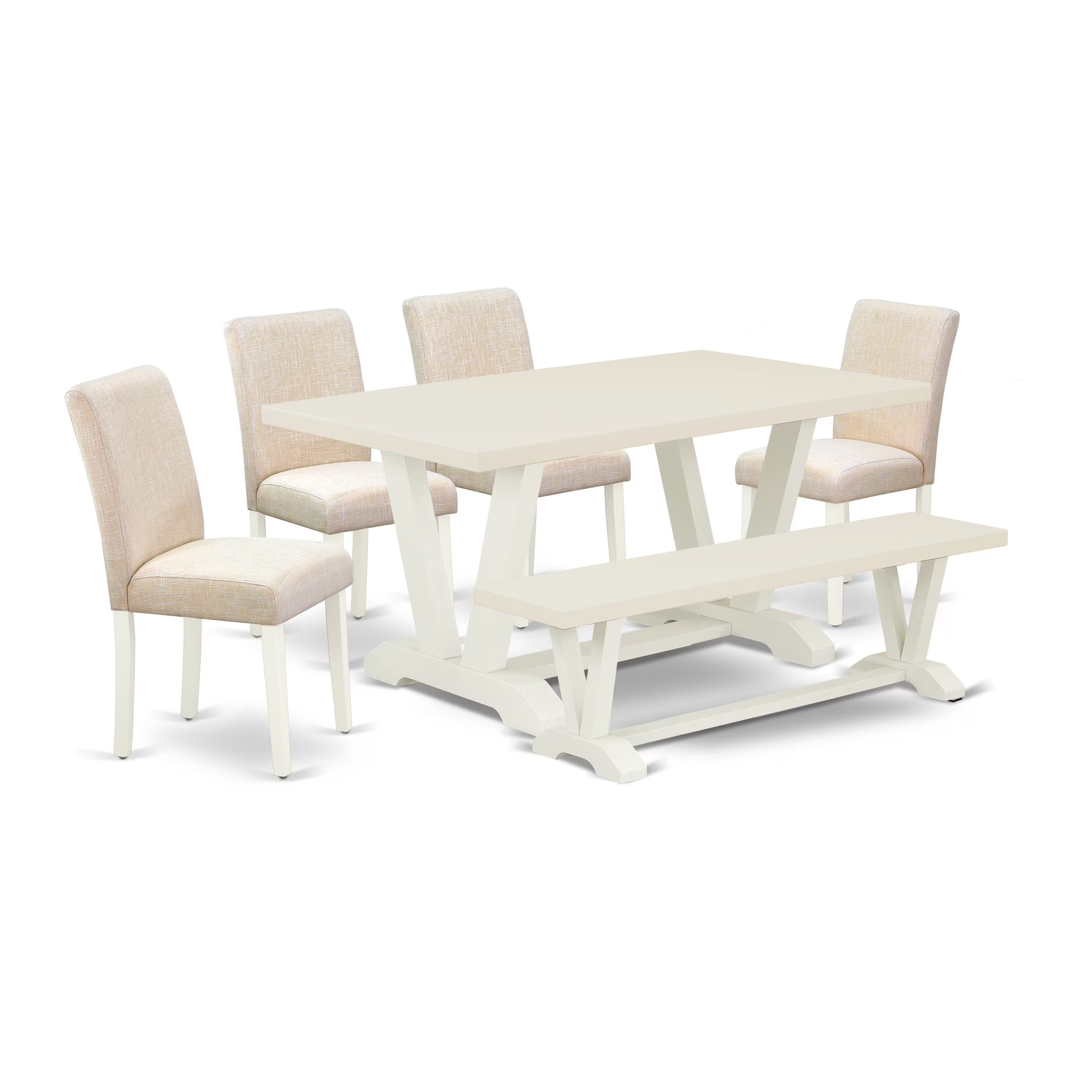 Winston Porter Aimee-Lynn 4 - Person Rubberwood Solid Wood Dining Set ...