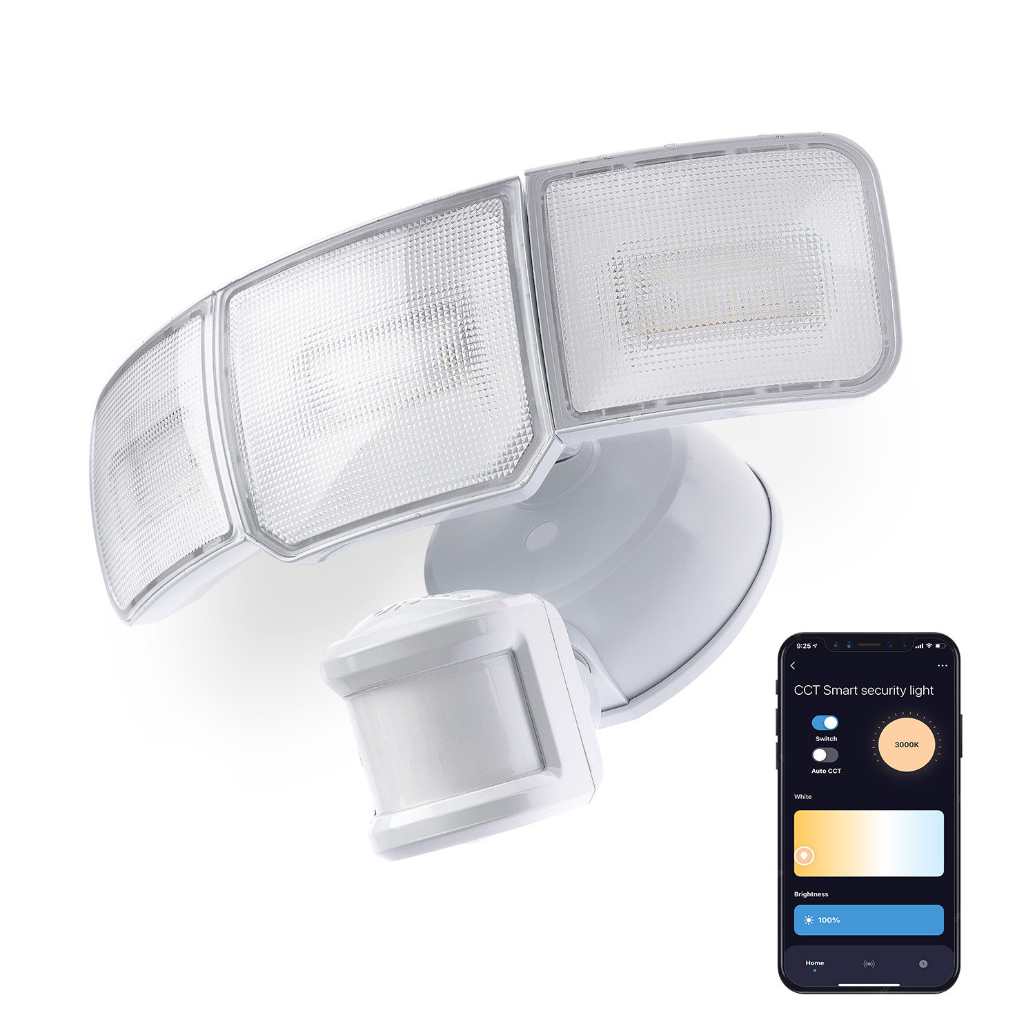 Home Zone Security Smart 3 - Head LED Hardwired Dusk to Dawn Outdoor ...