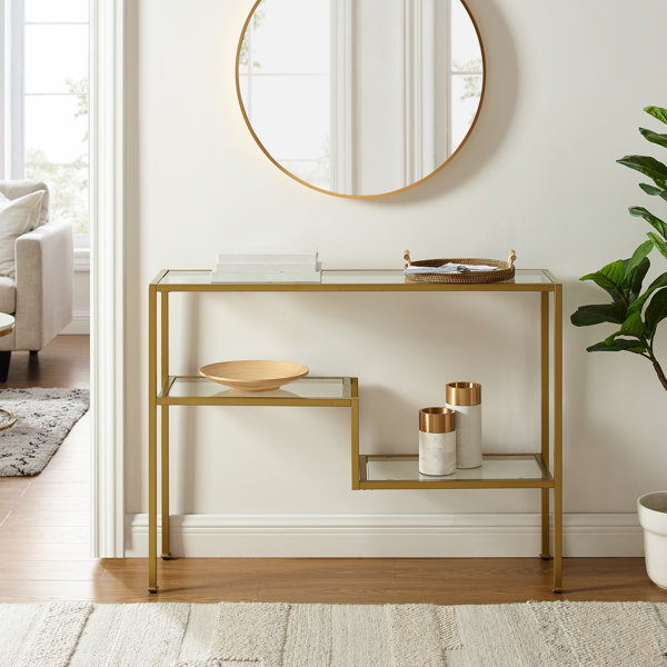 Willa Arlo Interiors Caigan 43'' Glass Top Console Table & Reviews ...
