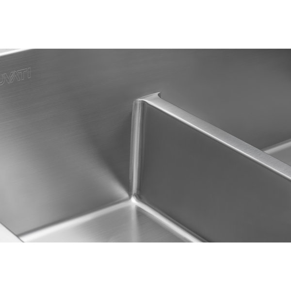 Ruvati 33 x 22 inch Drop-in 50/50 Bowl Rounded Corners Topmount ...