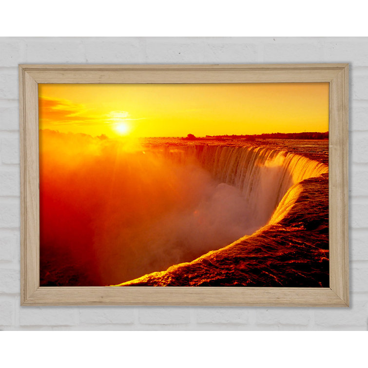 Gracie Oaks Sunsets Over Niagara Falls - Single Picture Frame Art ...