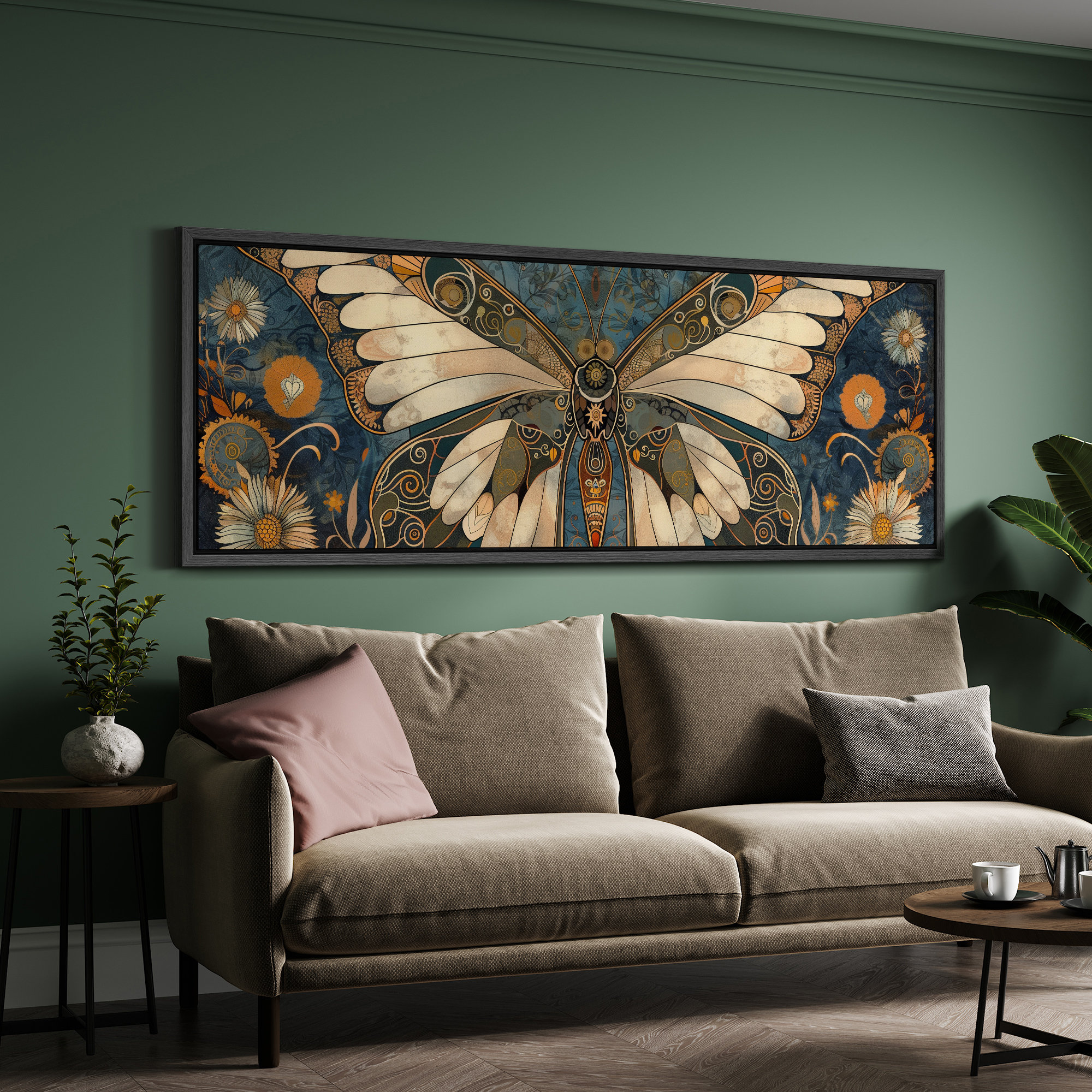 wall26 Butterfly Illusion Moody Vintage Modern Rustic Artwork - Extra ...