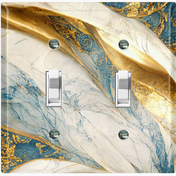 WorldAcc Marble Swirl 2-Gang Toggle Light Switch Wall Plate | Wayfair