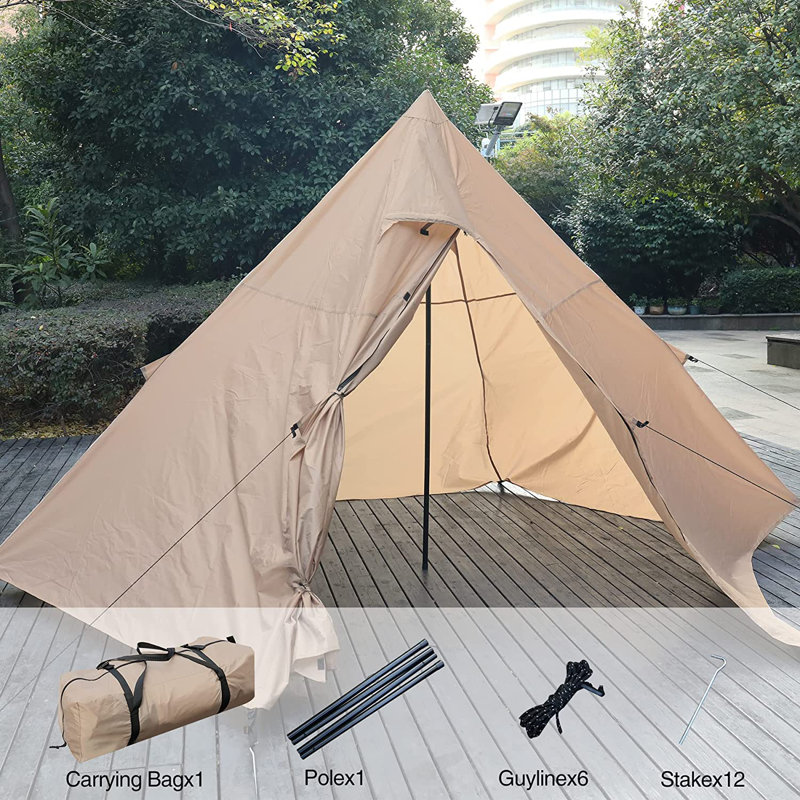 REDCAMP 4 person Canvas Camping Tent with Carrying Bag | Wayfair