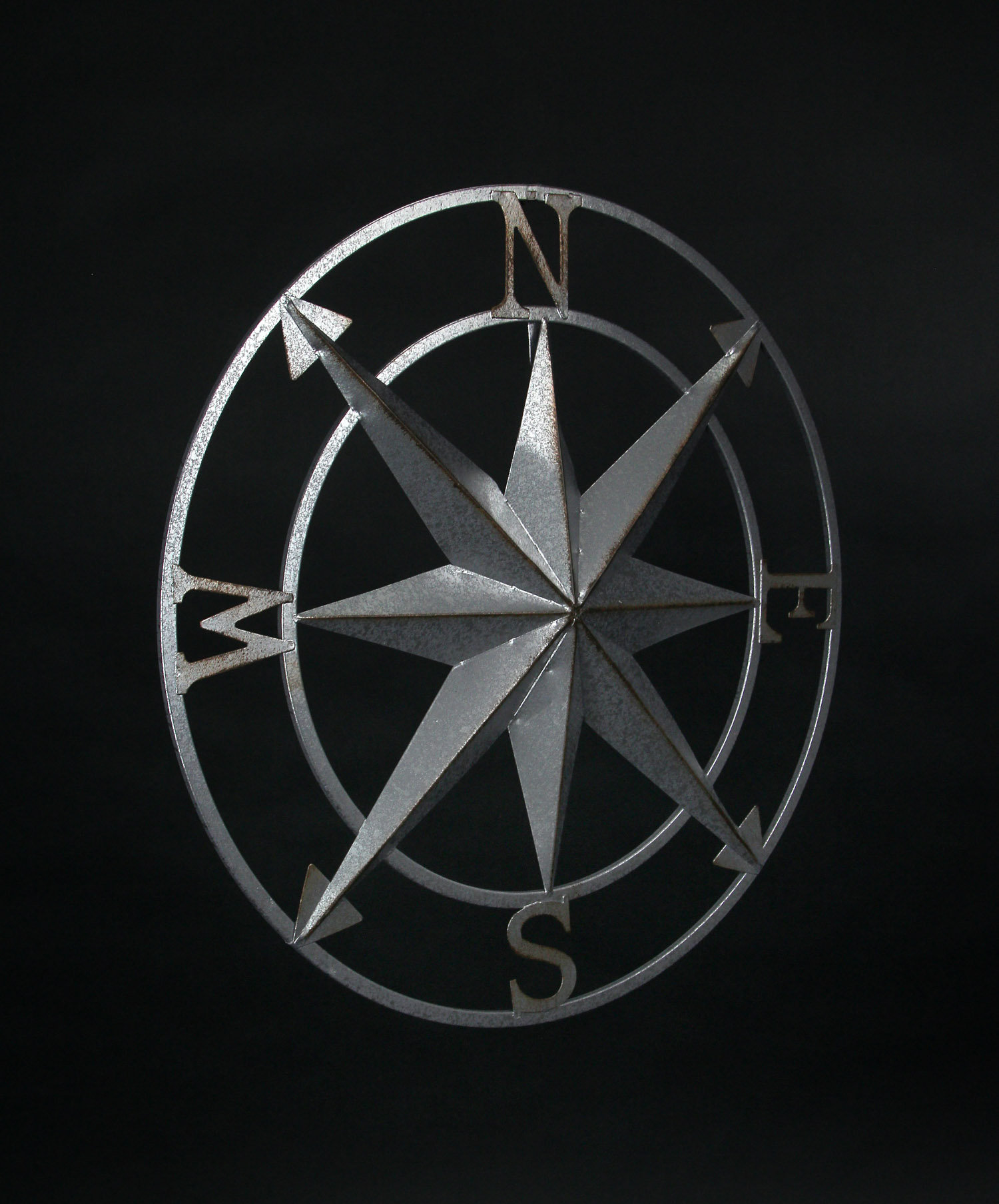 Breakwater Bay Galvanized Metal Compass Rose Wall Art 20.5" Diameter ...