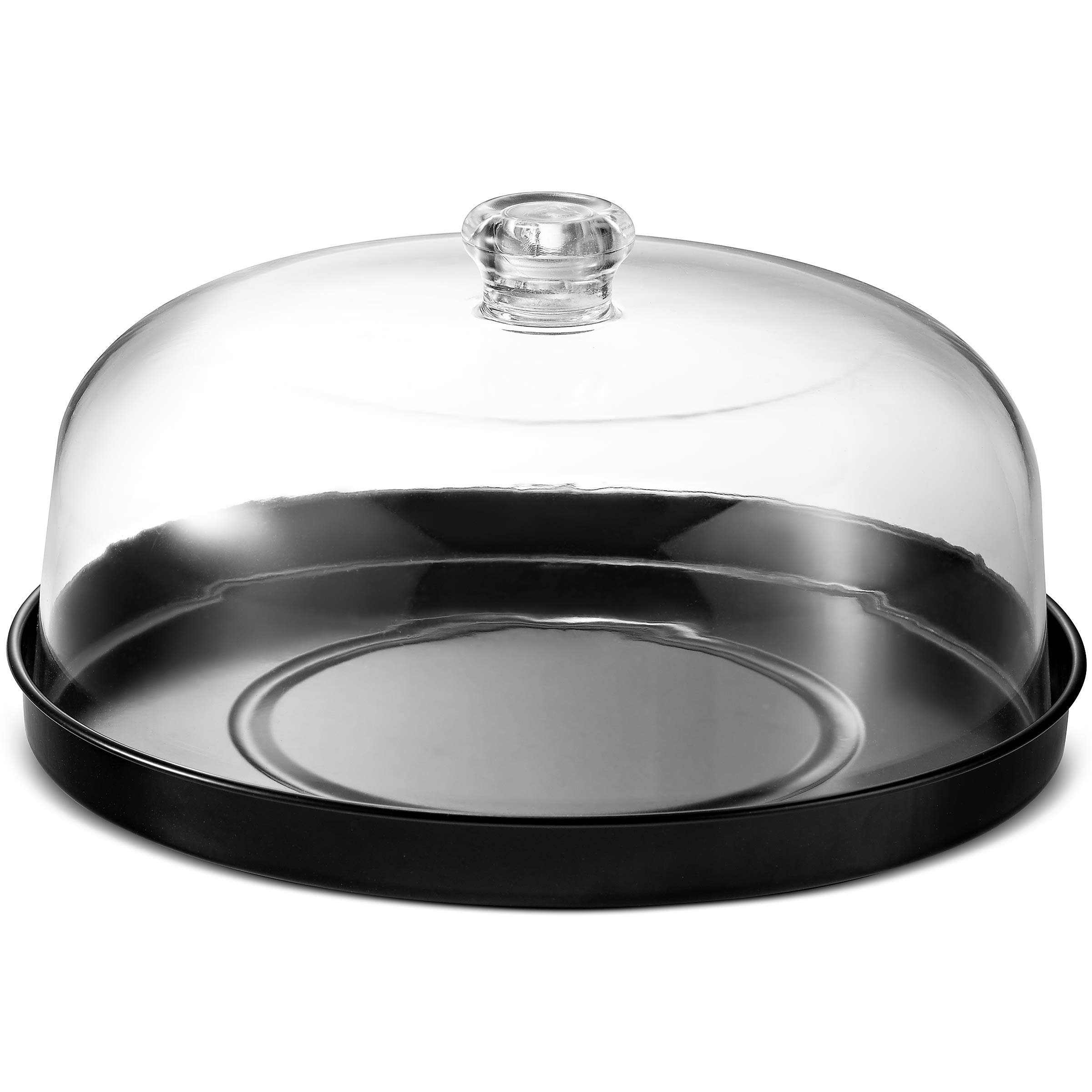 Hokku Designs Cake Stand, Cake Plate Server With Dome, Metal Serving ...