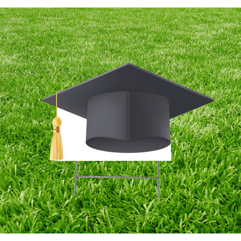 Trinx Grad Cap Yard Garden Stake | Wayfair