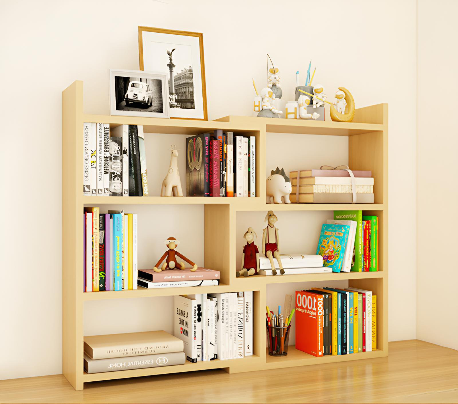 Hokku Designs Desktop Multi-Layer Extendable Storage Shelf - Solid Wood ...