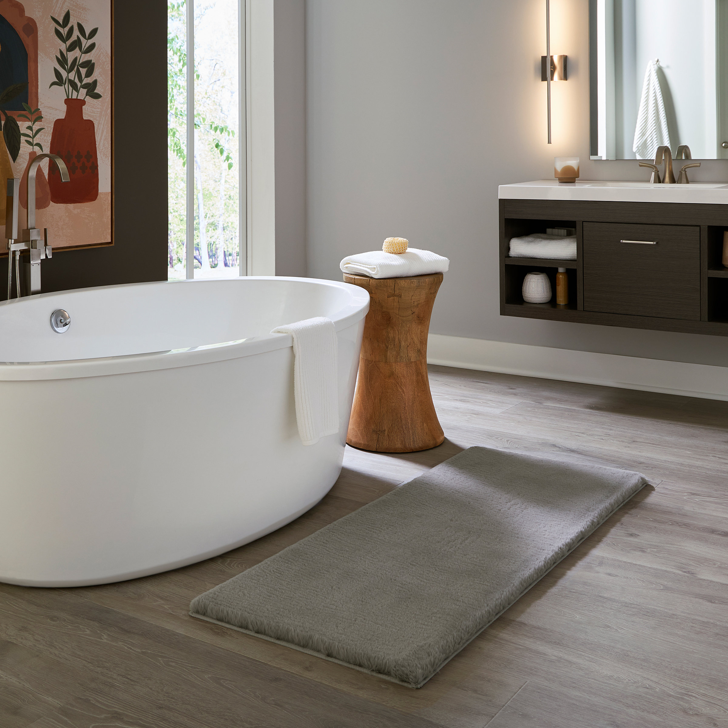 Willa Arlo™ Interiors Dority Faux Fur Bath Mat - 24x60-Inch Machine ...