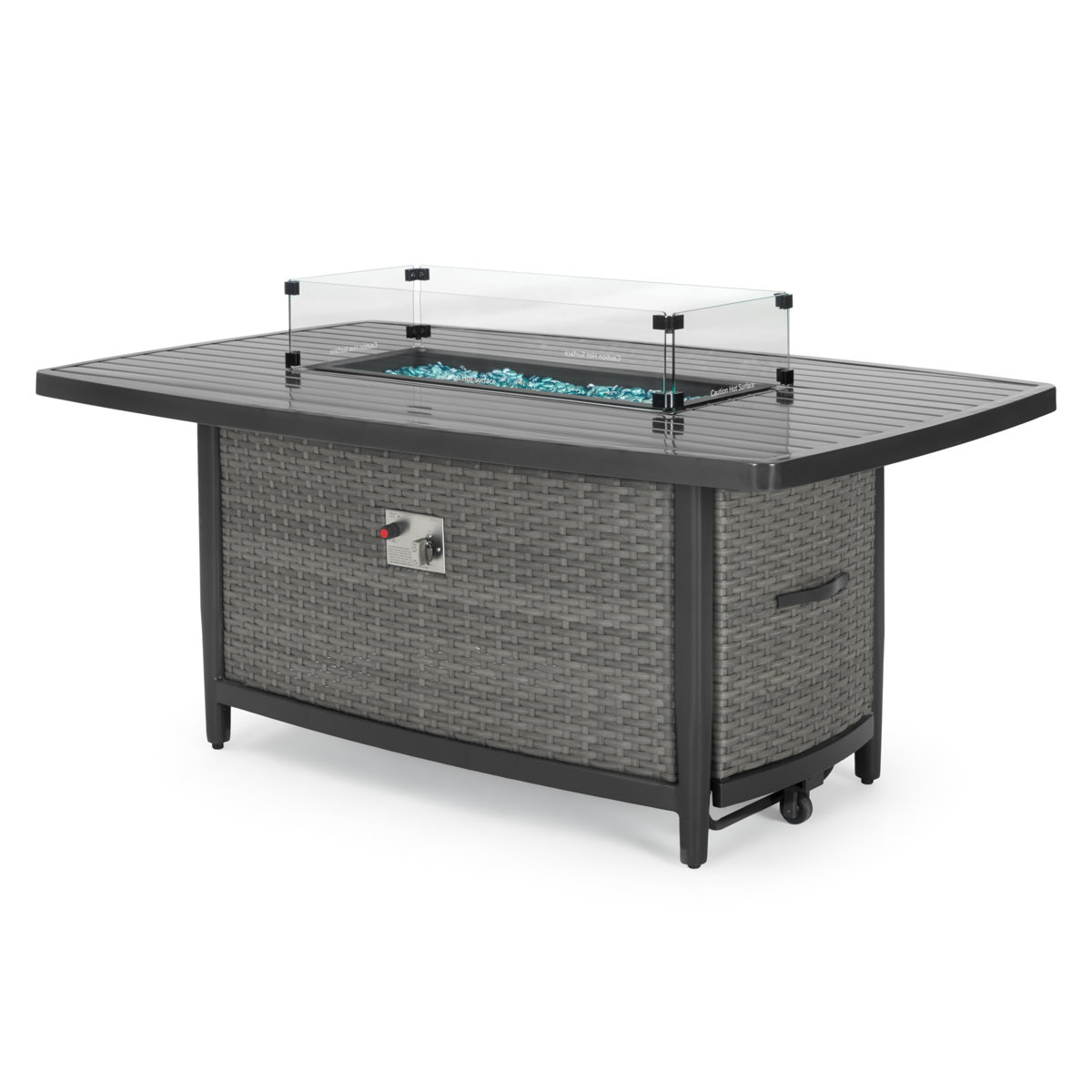 Zipcode Design™ Layden 26'' H x 61'' W Aluminum Propane Outdoor Fire ...