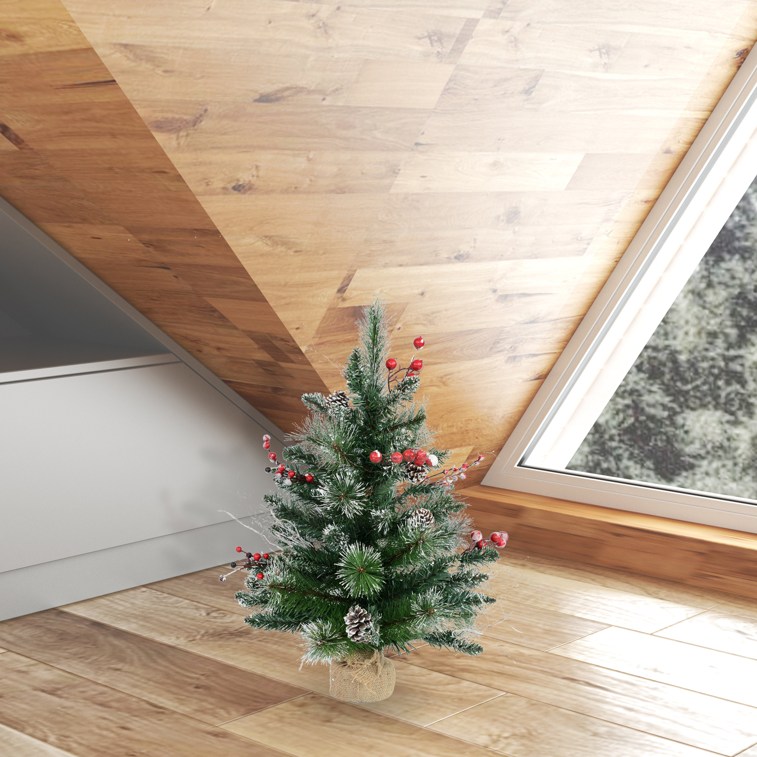 Andover Mills™ Snow Tipped Pine 2' Pine Christmas Tree & Reviews | Wayfair