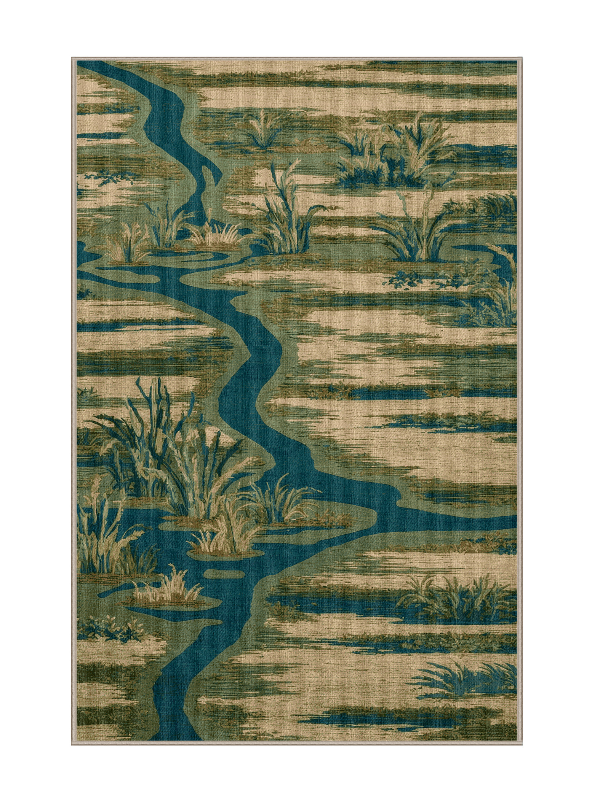 Rosecliff Heights Washable Tidal Marsh Coastal Area Rug | Wayfair