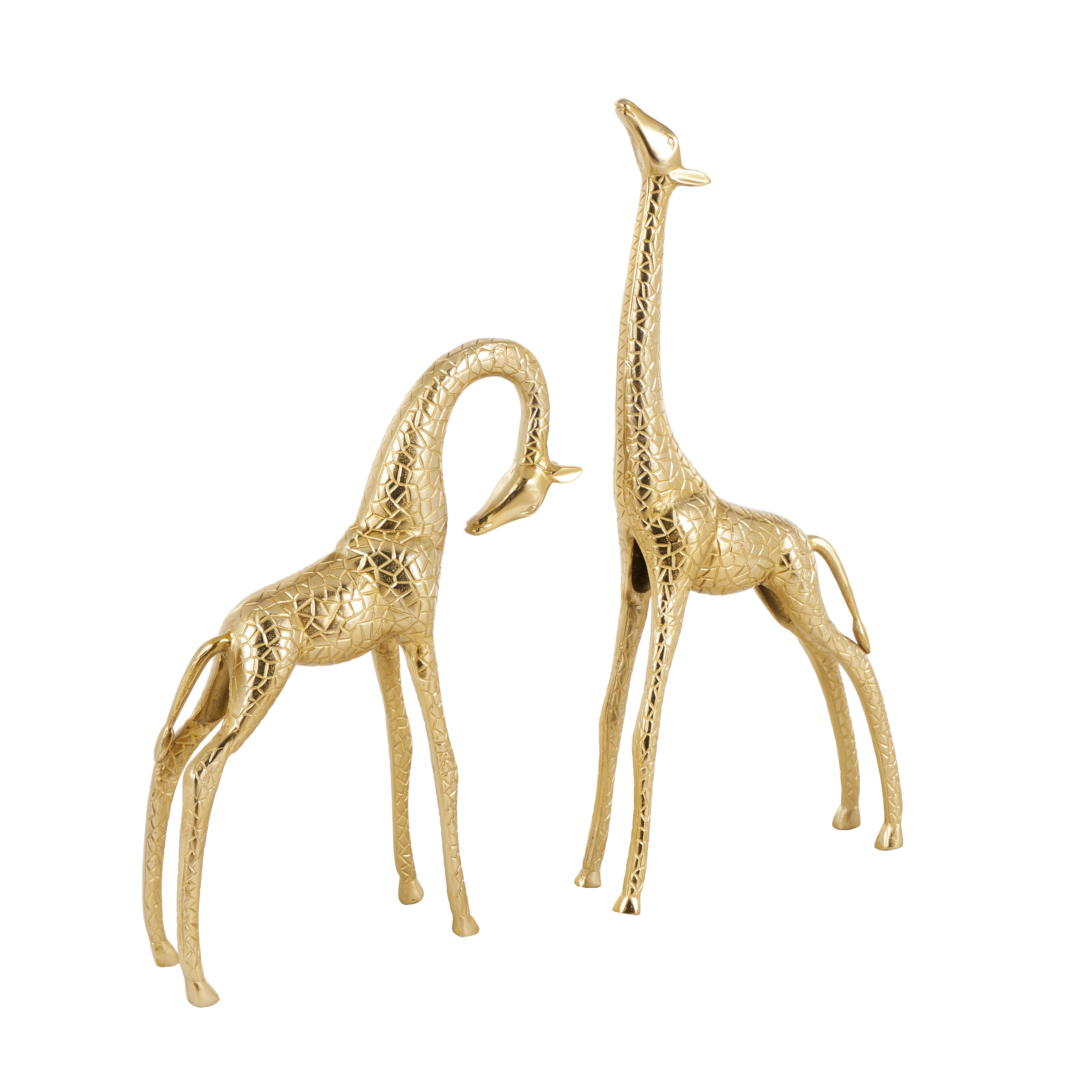 Rosdorf Park Aluminum Metal Standing Giraffe Gold Decorative Sculpture ...