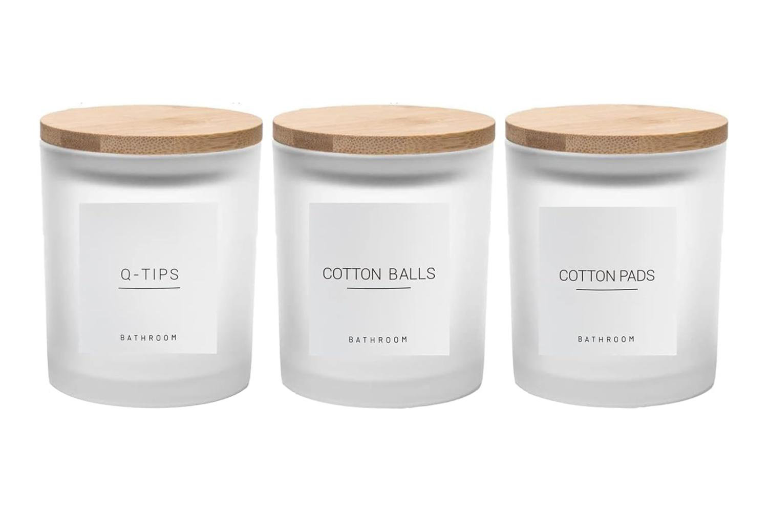 Gracie Oaks 3PCS Modern 13.53Oz Transparent Bathroom Canisters With 12 ...