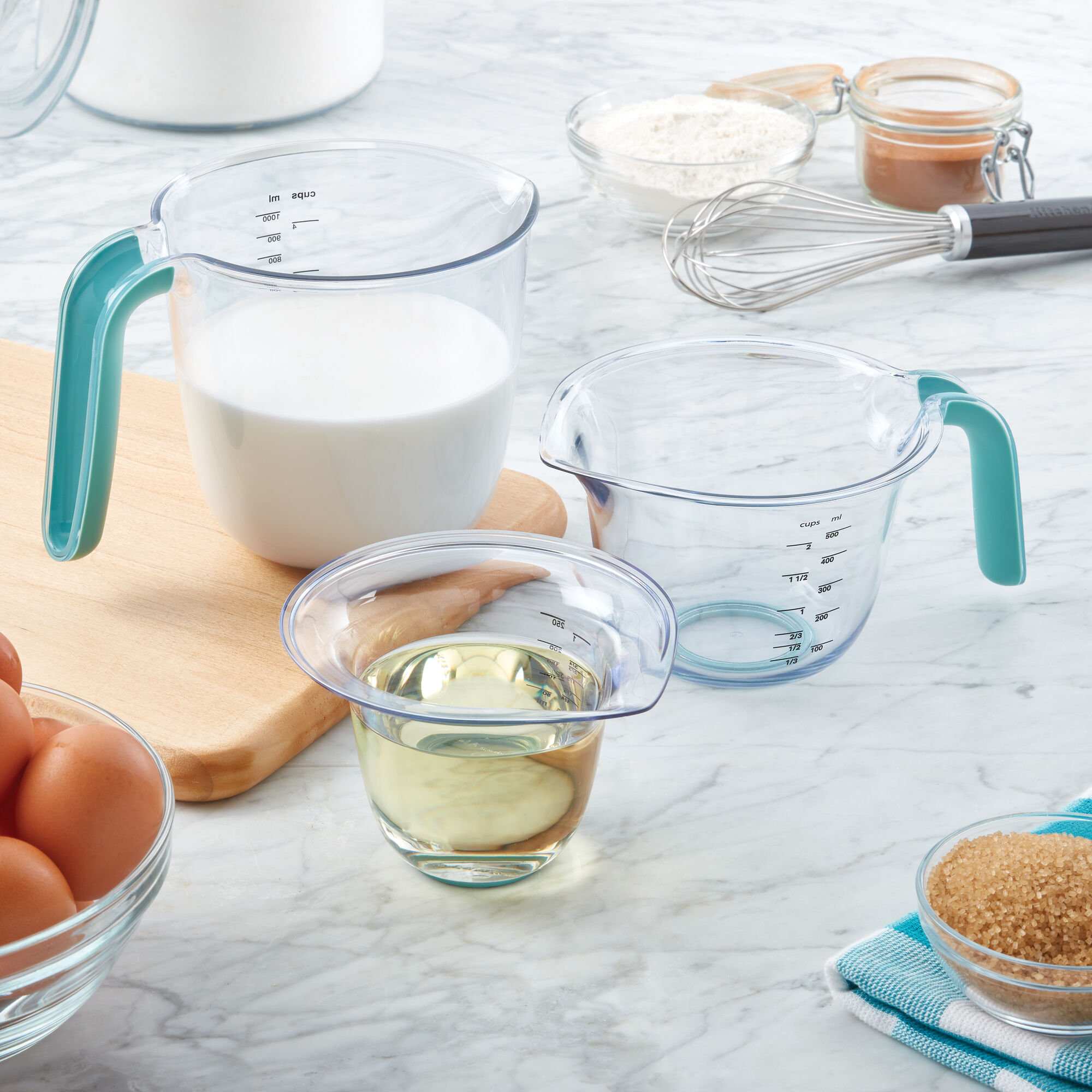 KitchenAid® 3 Pieces Universal Measuring Jugs, Aqua Sky & Reviews | Wayfair