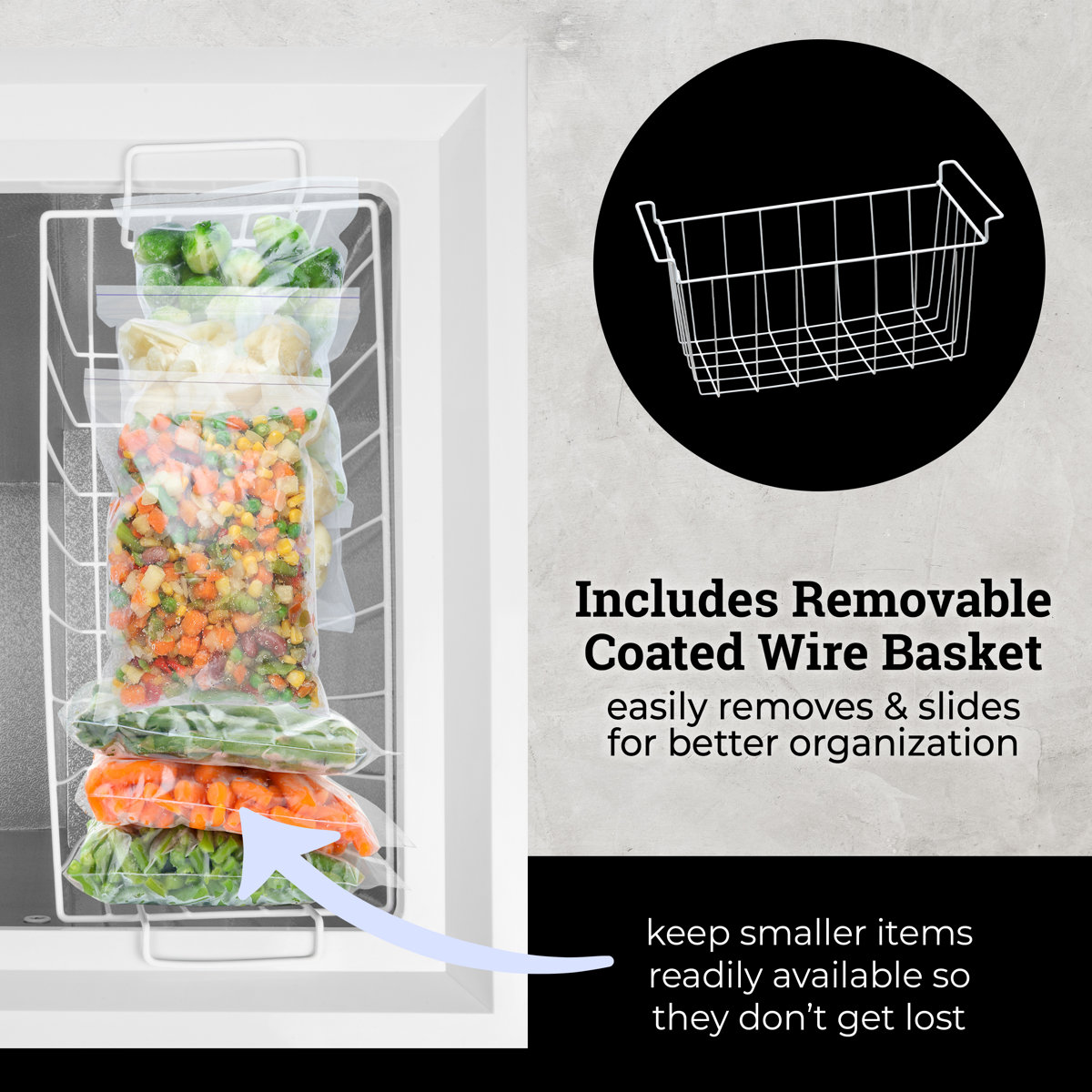 Igloo Portable 3.5 cu. ft. Garage Ready Chest Freezer with Adjustable ...