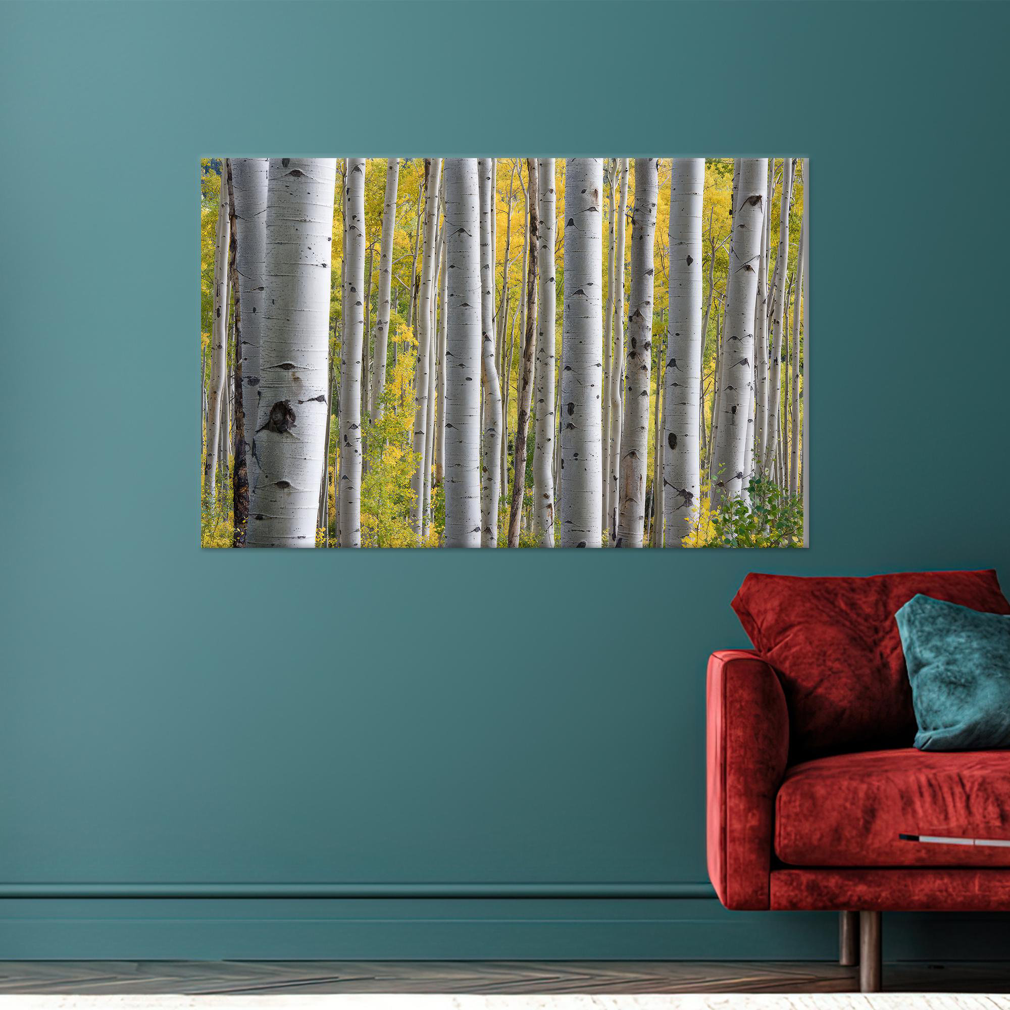 kayra export Large 3D Canvas Tree Landscape Art Featuring a Birch Grove ...