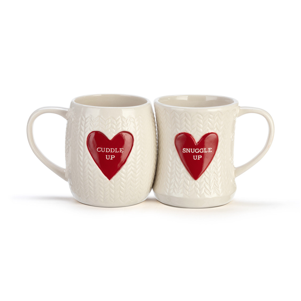 Red Barrel Studio® Sculpted Knit Cuddle Snuggle Mugs - Set Of 2 | Wayfair