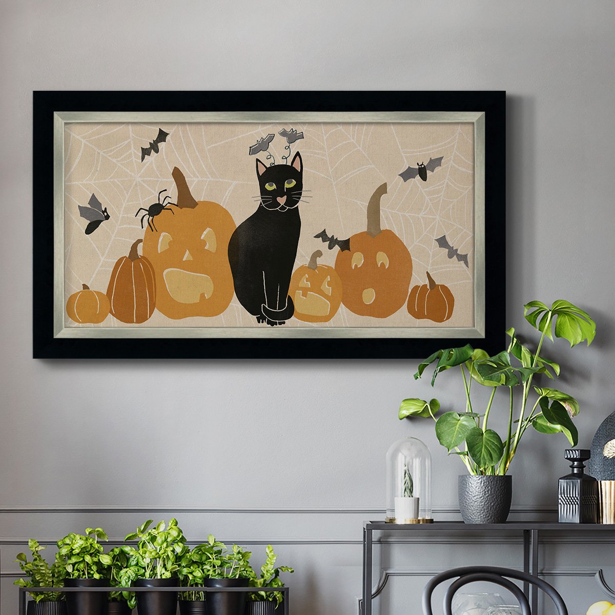 The Holiday Aisle® Pumpkin Patch Cats - Single Picture Frame Print on ...