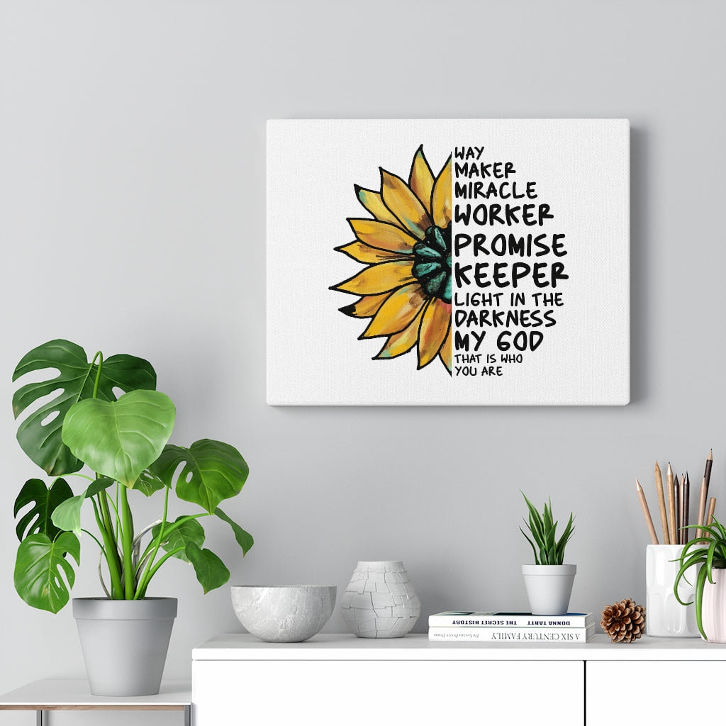 Trinx Way Maker, Miracle Worker Yellow Flower Christian Wall Art Bible ...