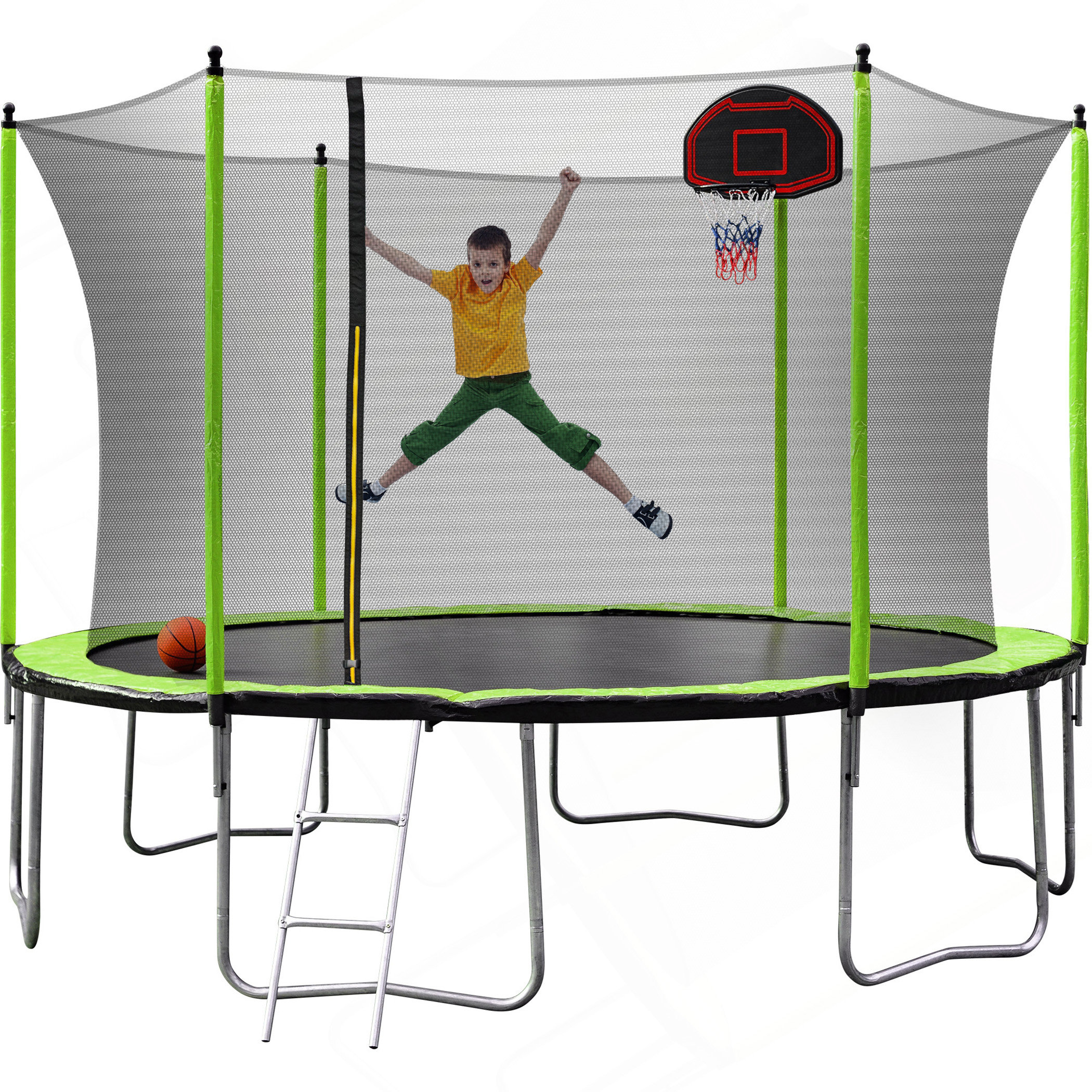 Jiafan 14FT Trampoline With Basketball Hoop Inflator And Ladder(Inner ...