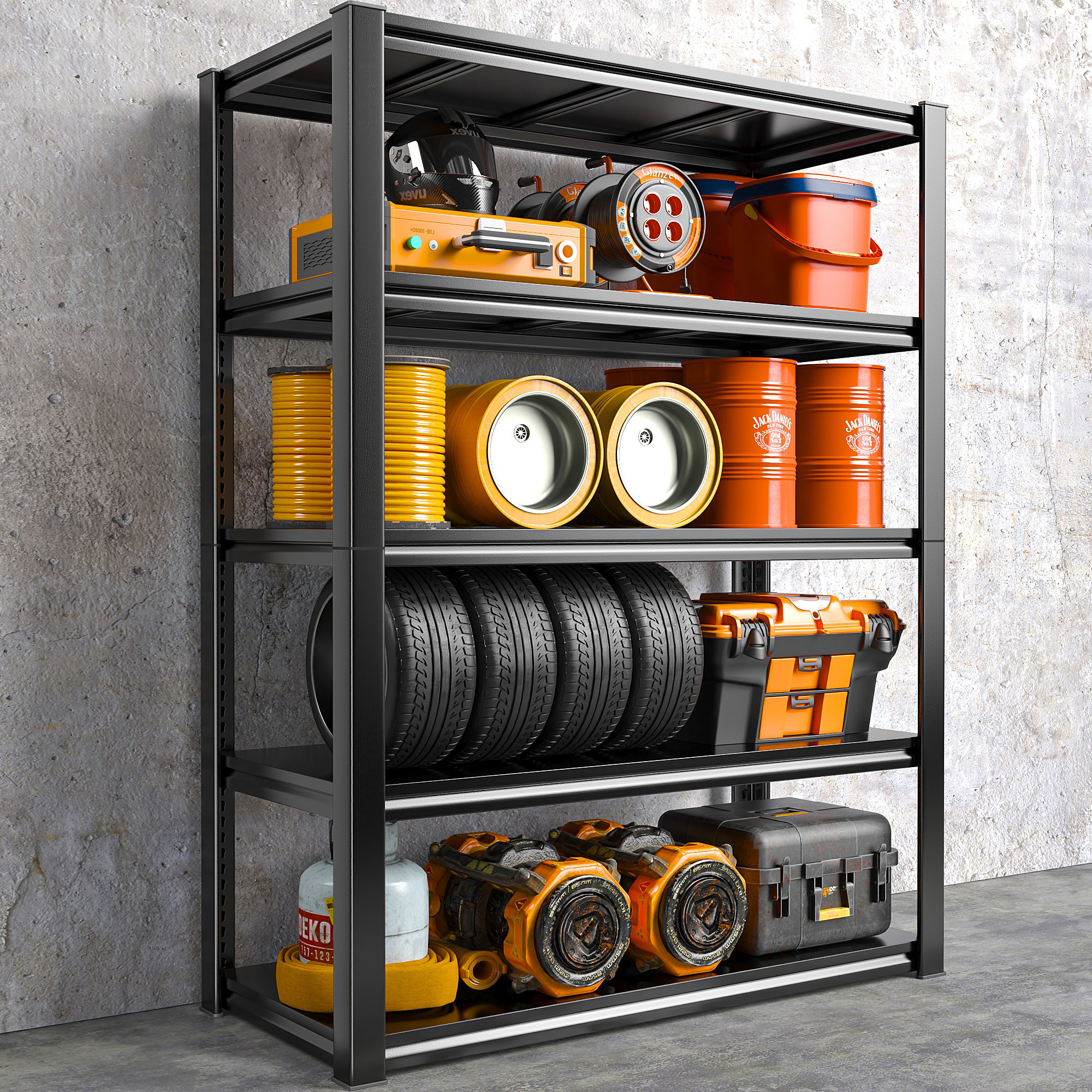 Rebrilliant Makaylin 32''W Storage Shelves Garage Shelving Unit for ...