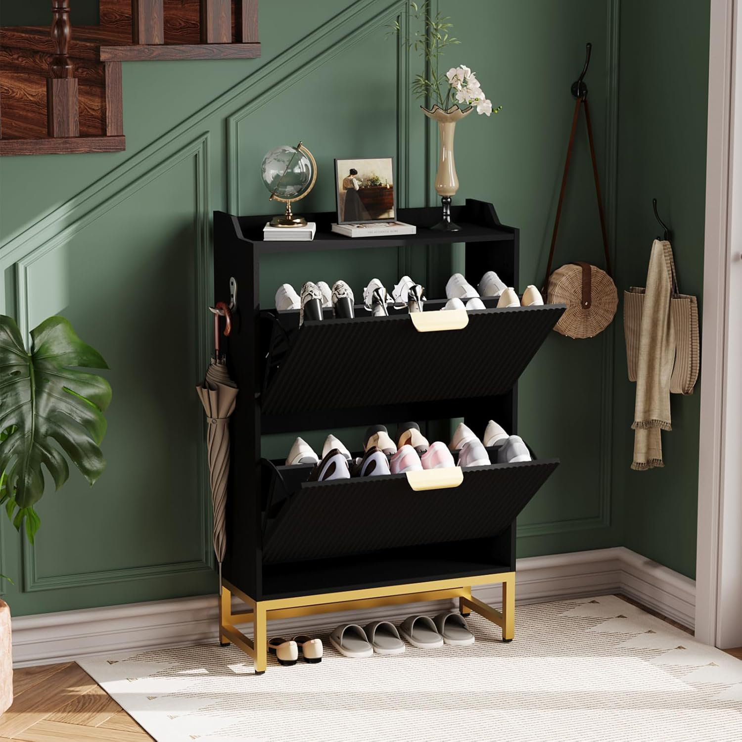Mercer41 Modern Slim Entryway Shoe Storage Organizer - Wayfair Canada