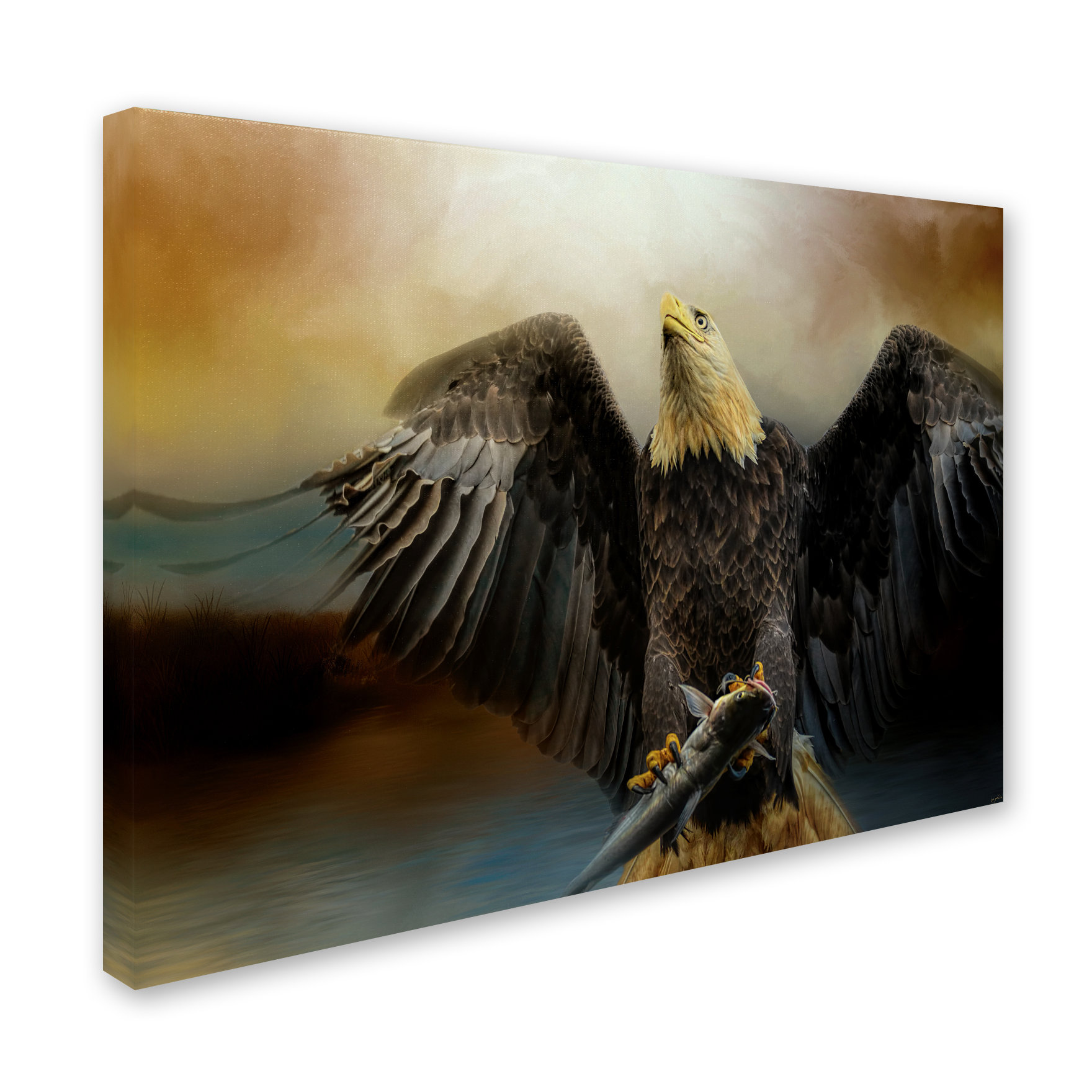 Millwood Pines Vidur 'Big Catch 1' Graphic Art Print on Wrapped Canvas ...